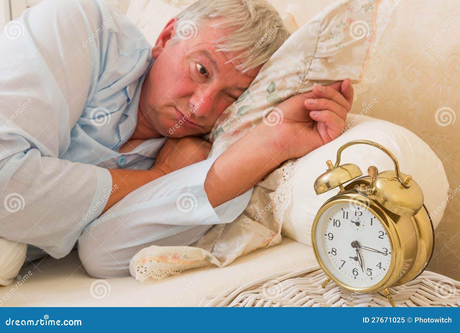 Sleepy in bed stock image. Image of bedroom, morning - 27671025