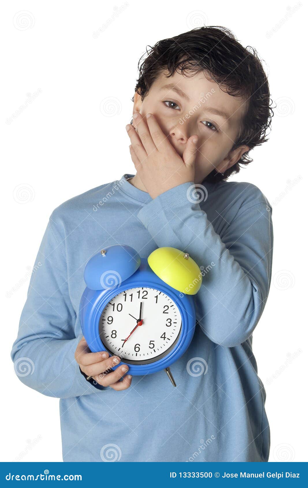 Sleepy boy with wake up stock photo. Image of drowsy - 13333500