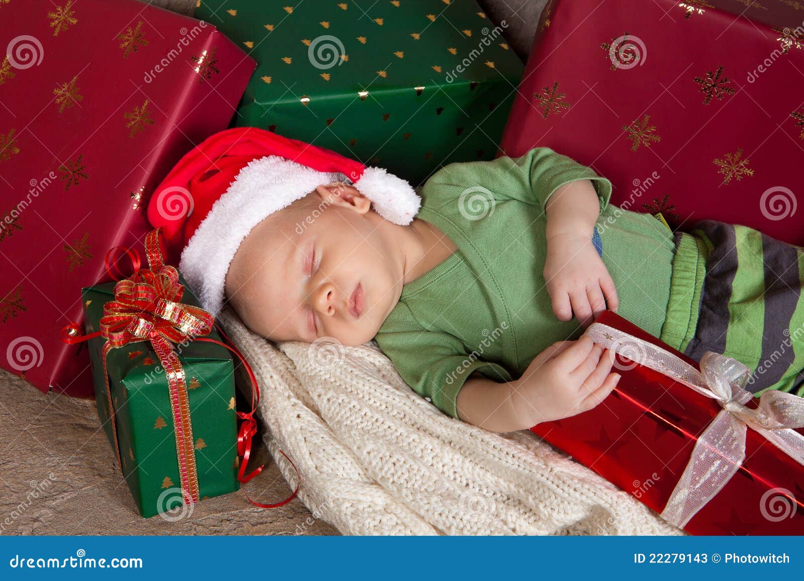 Sleepy christmas baby stock image. Image of sweet, sleeping - 22279143