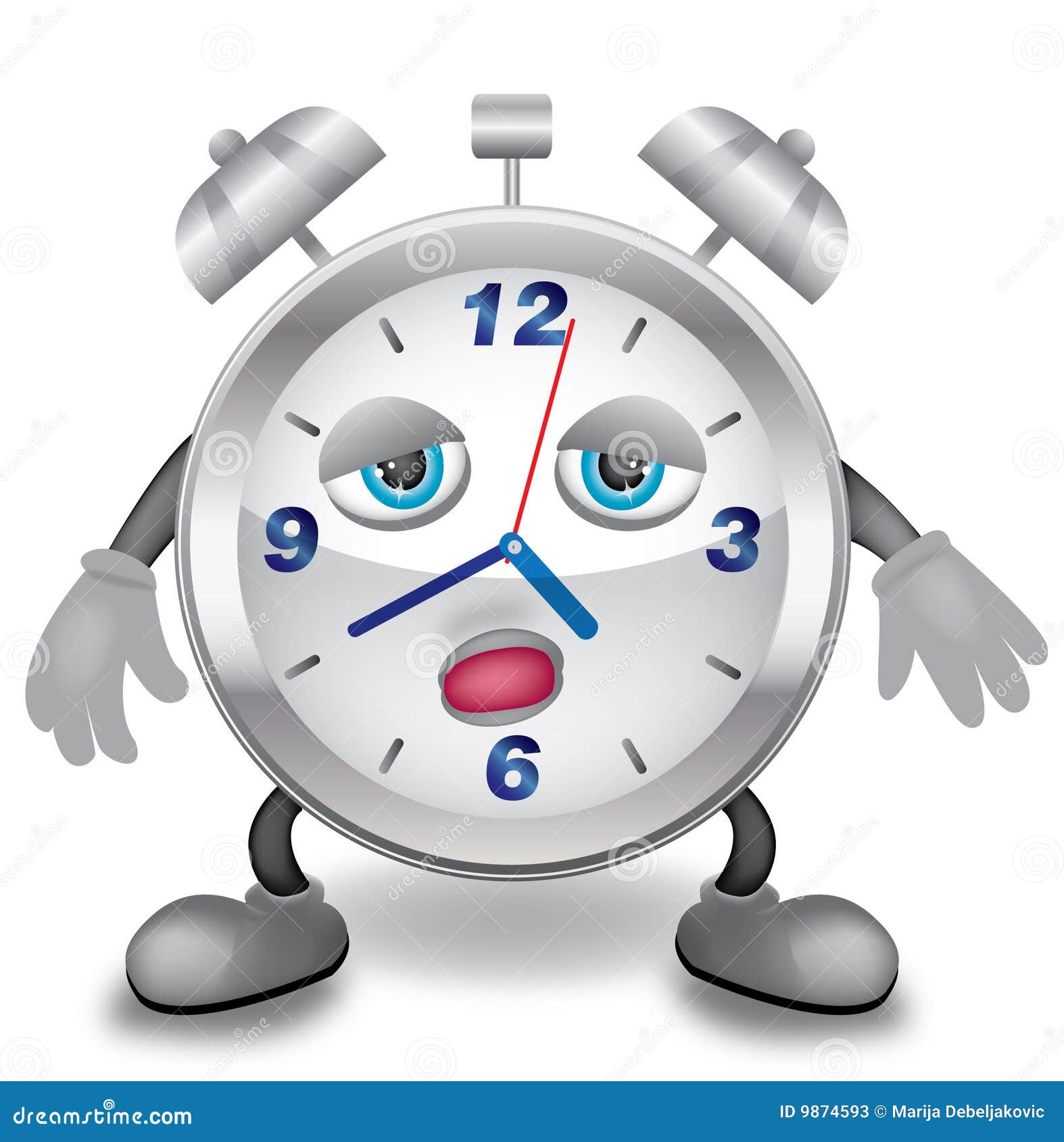 Sleepy clock stock illustration. Illustration of sleeps - 9874593