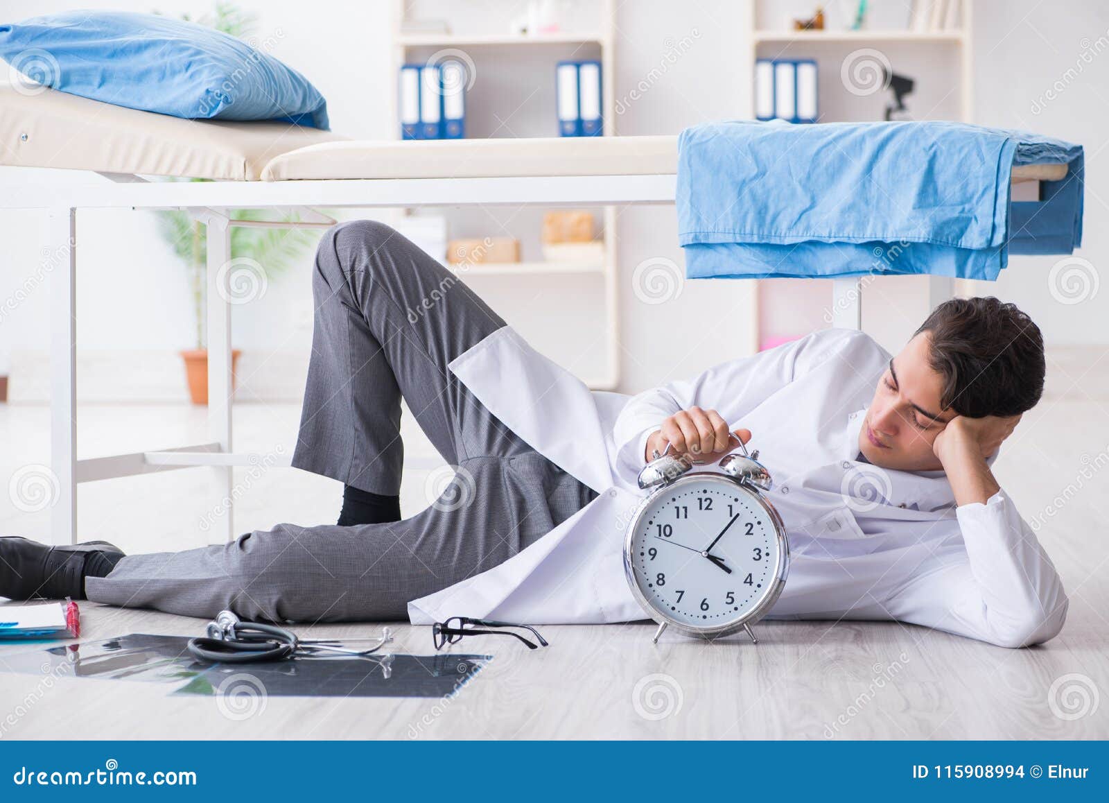 The Sleepy Doctor Tired after Long Night Shift Stock Photo - Image of ...