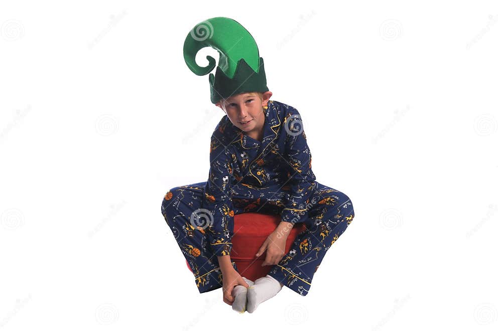 Sleepy Elf stock image. Image of seasonal, christmas, preteen - 1483801