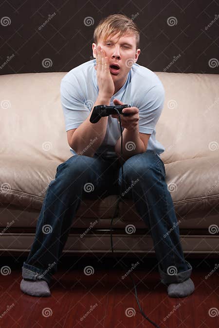 Sleepy gamer stock photo. Image of bored, lazy, happy - 23719786