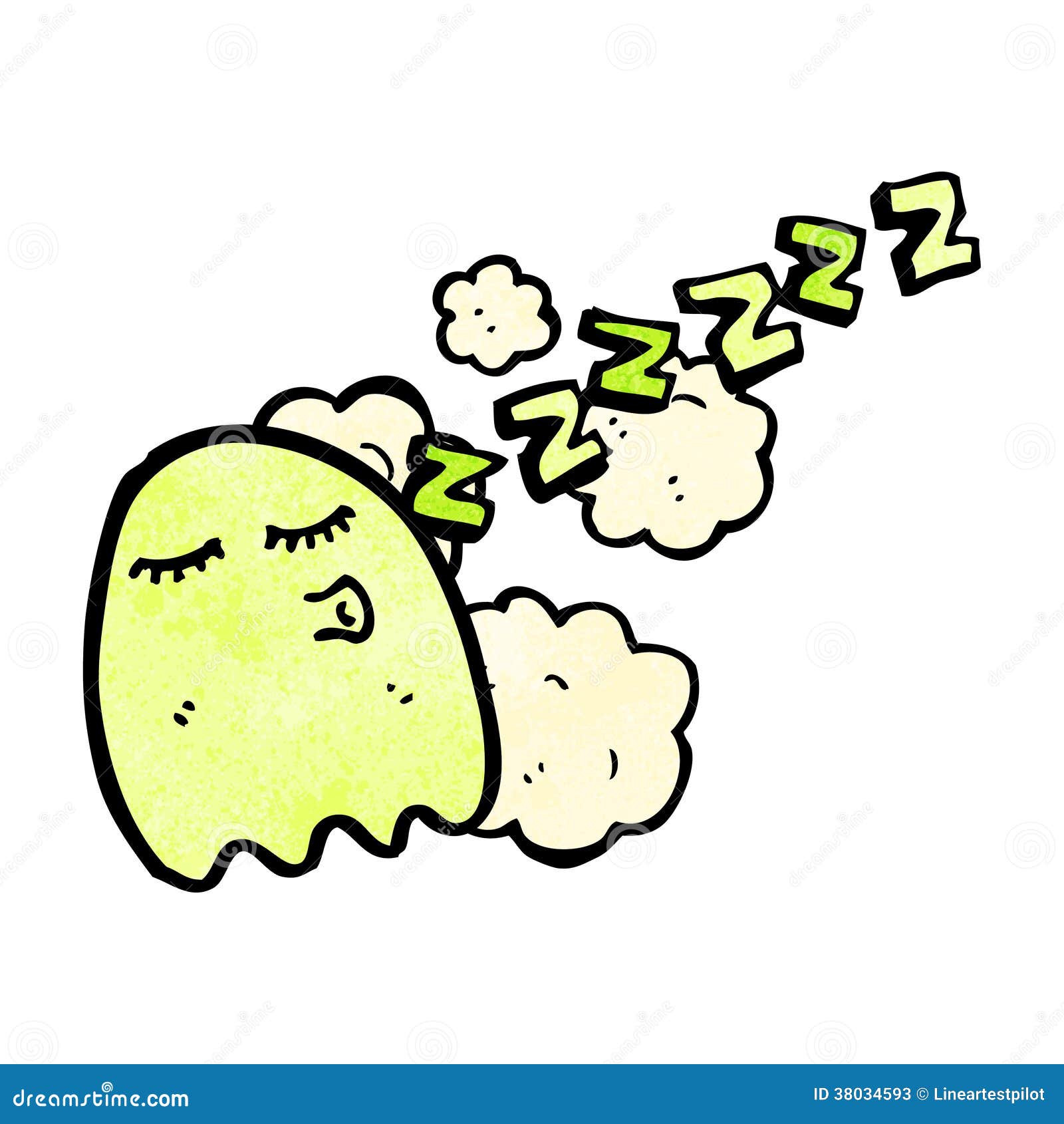 Sleepy Ghost Emoji Floating Lazily In Cute Chibi Style Illustration | CartoonDealer.com #365221219