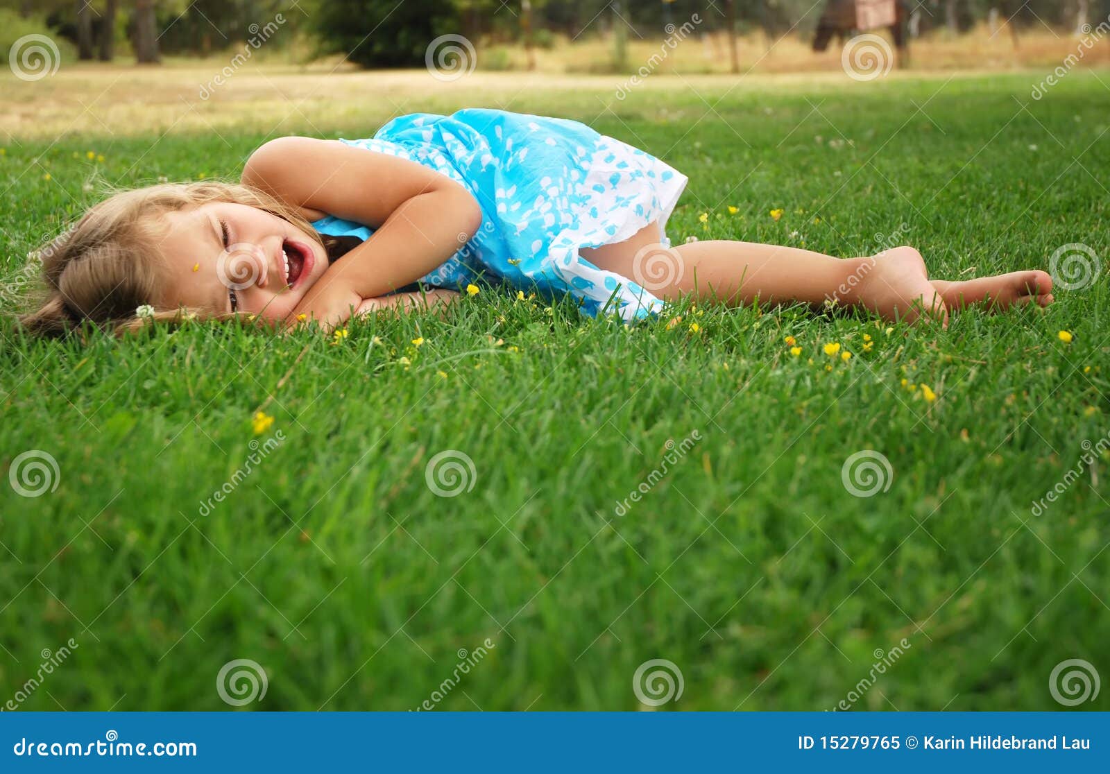 Sleepy Girl stock image. Image of grassy, lying, park - 15279765