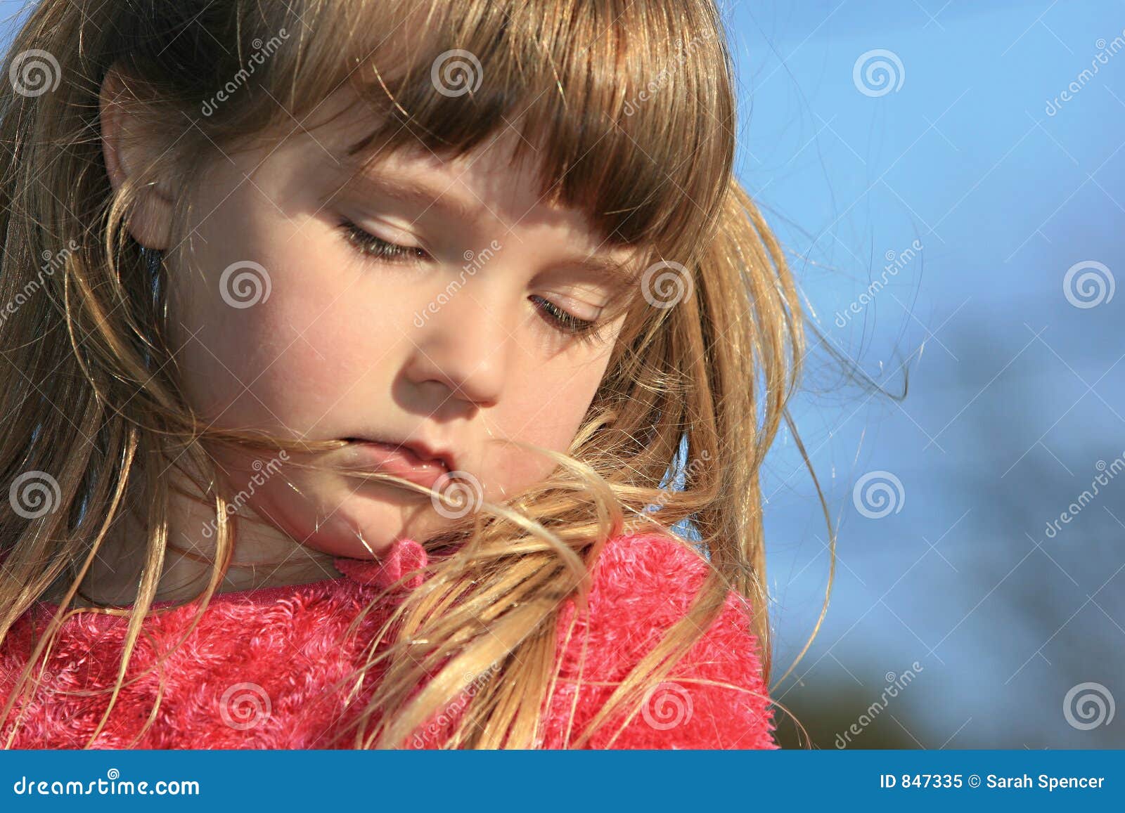 Sleepy Girl Looking At Alarm Clock And Trying To Hide Under The Stock ...