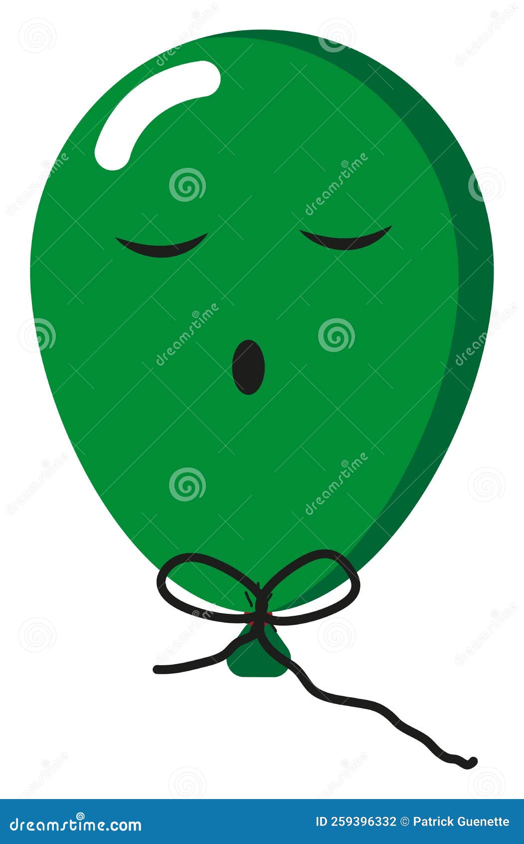 Sleepy green balloon, icon stock vector. Illustration of clip - 259396332