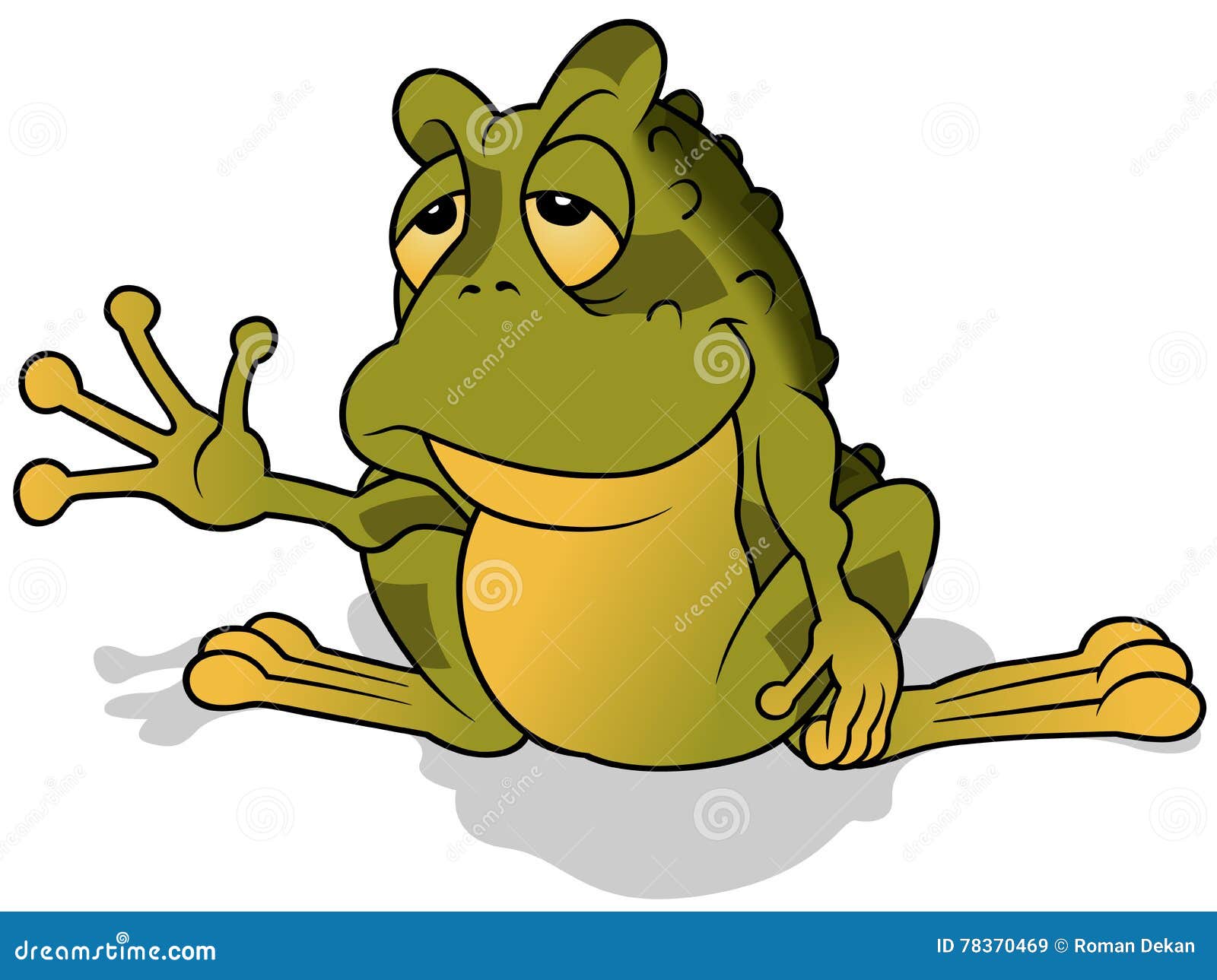 Sleepy Green Frog stock vector. Illustration of gesturing - 78370469