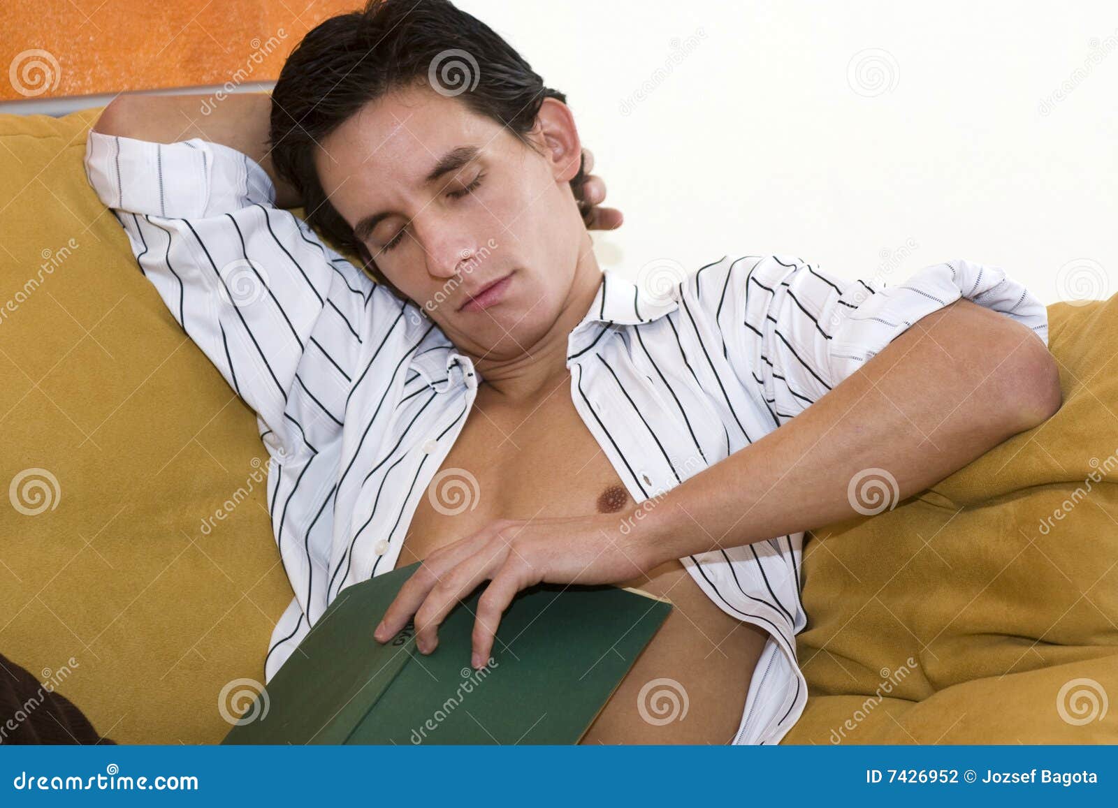 Sleepy guy stock photo. Image of white, nude, gorgeous - 7426952