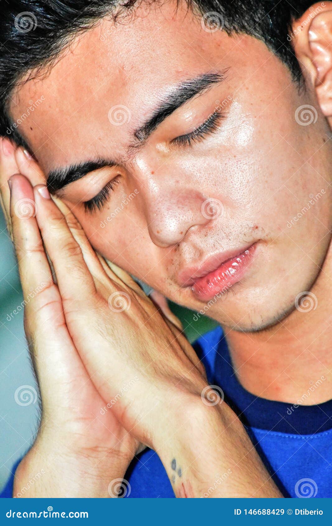 A Sleepy Handsome Man stock image. Image of tired, adult - 146688429