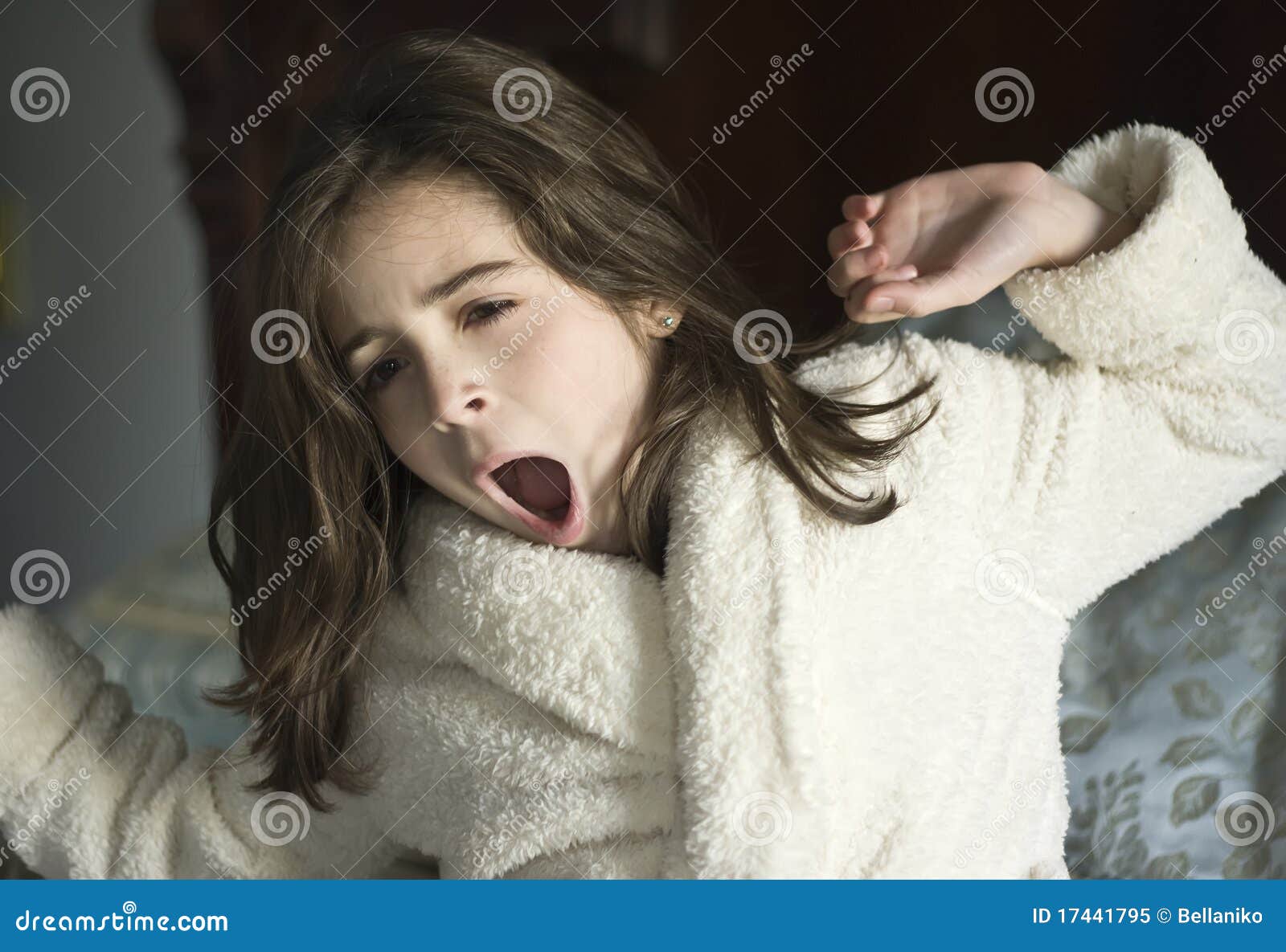 Sleepy Head stock image. Image of stretching, early, pajamas - 17441795