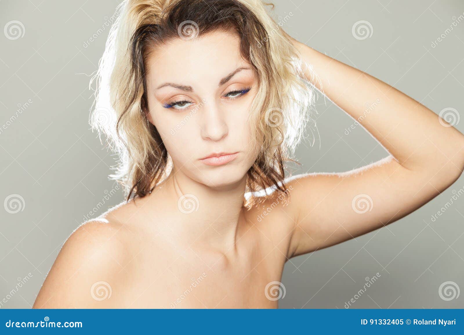 Sleepy Head Woman Just Waking Up From Bed Stock Image | CartoonDealer ...