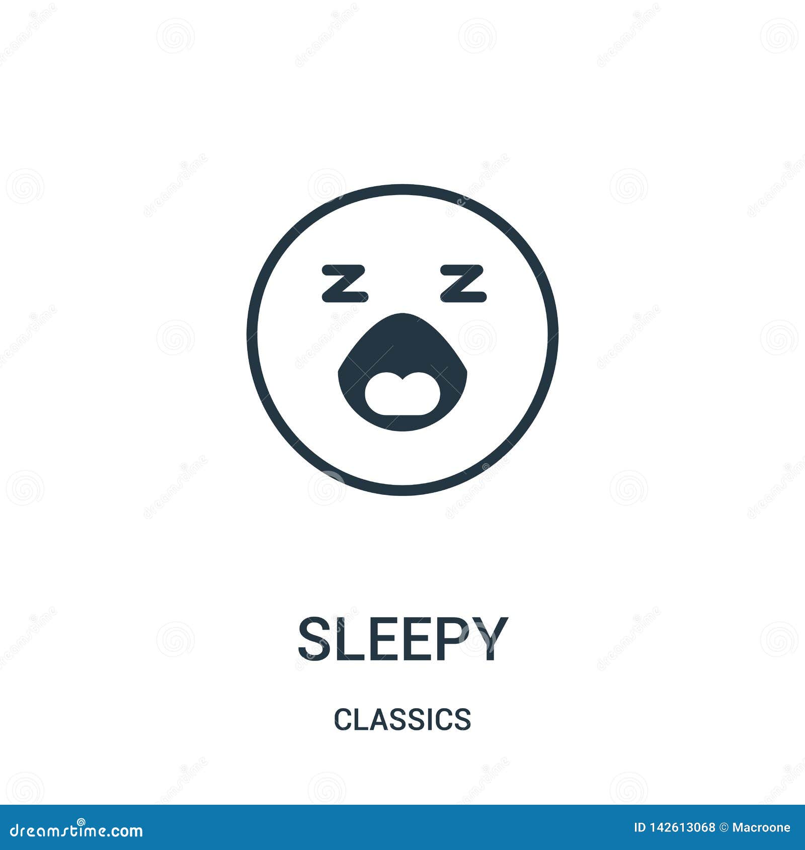 Sleepy Icon Vector From Classics Collection. Thin Line Sleepy Outline ...