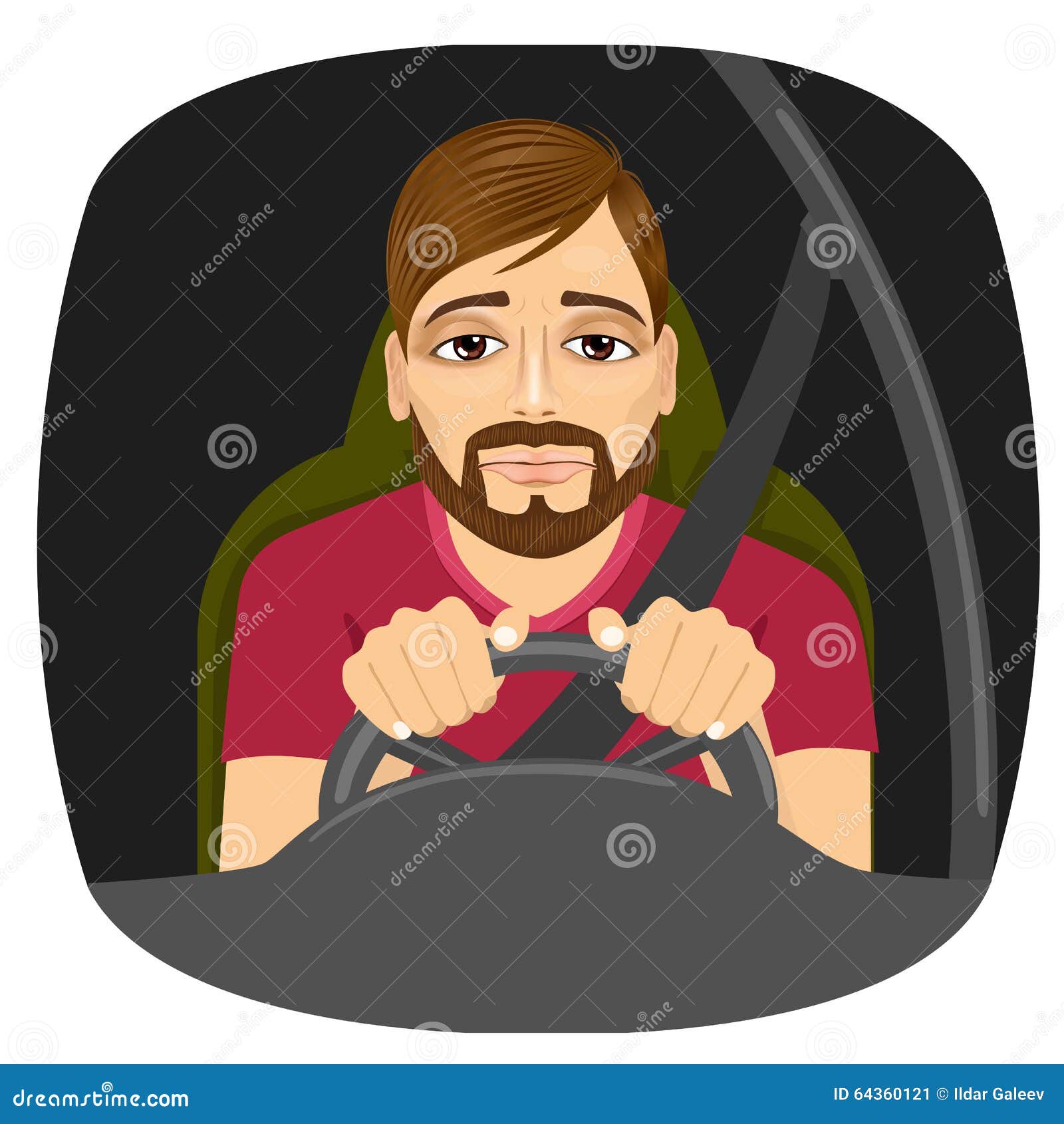 Sleepy Male Driver Dozing Off while Driving Stock Vector - Illustration ...
