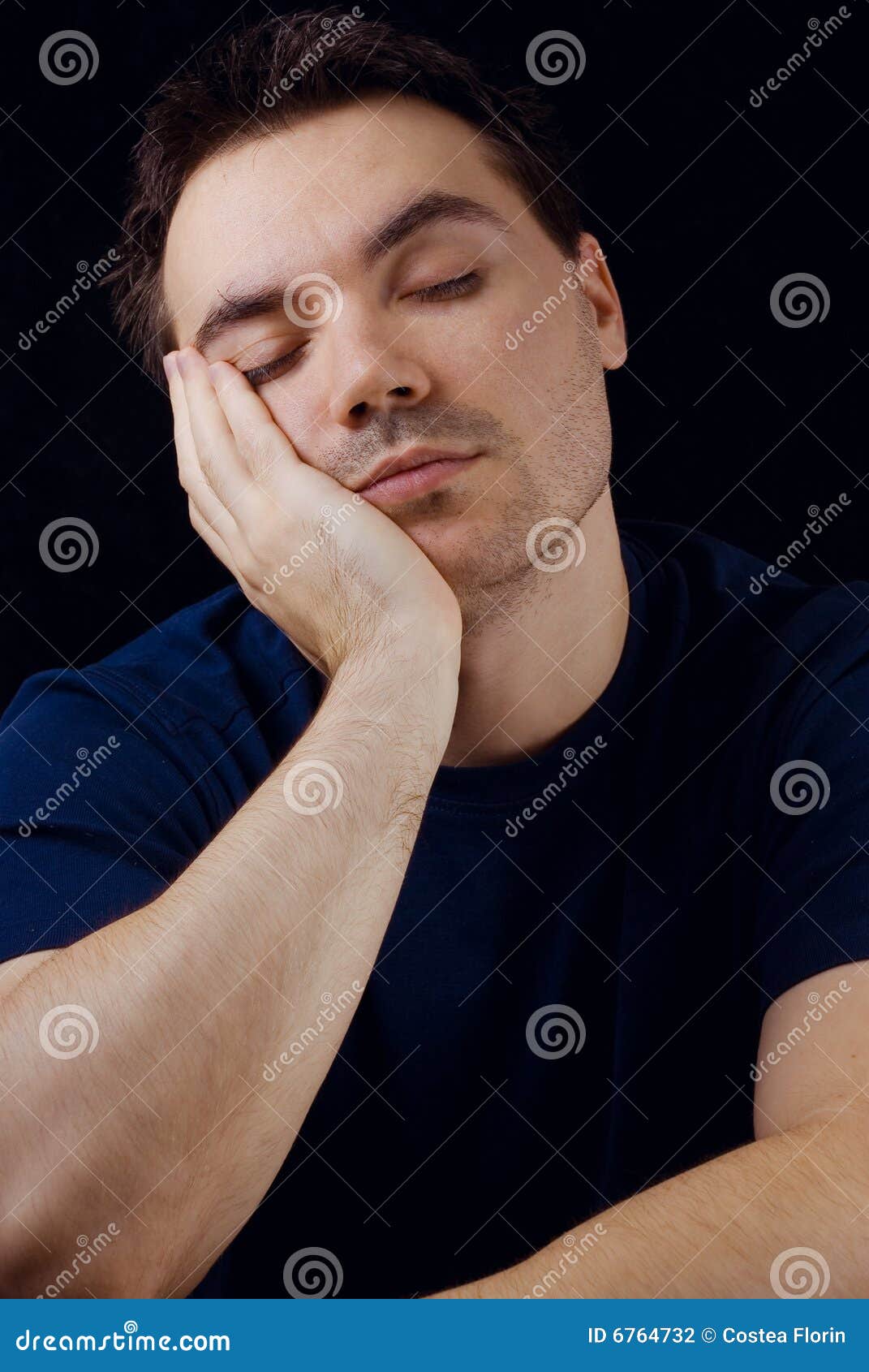 Sleepy man stock photo. Image of person, portrait, exhaustion - 6764732