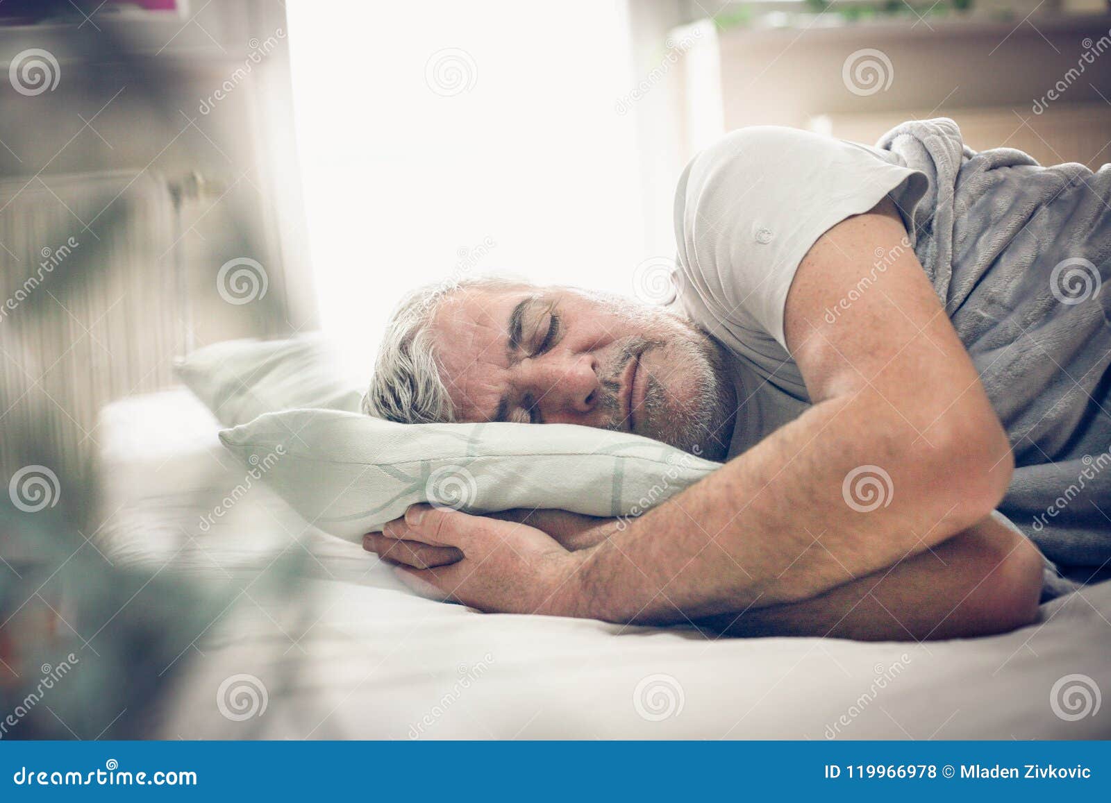 Sleepy man. stock photo. Image of retirement, eyes, headshot - 119966978