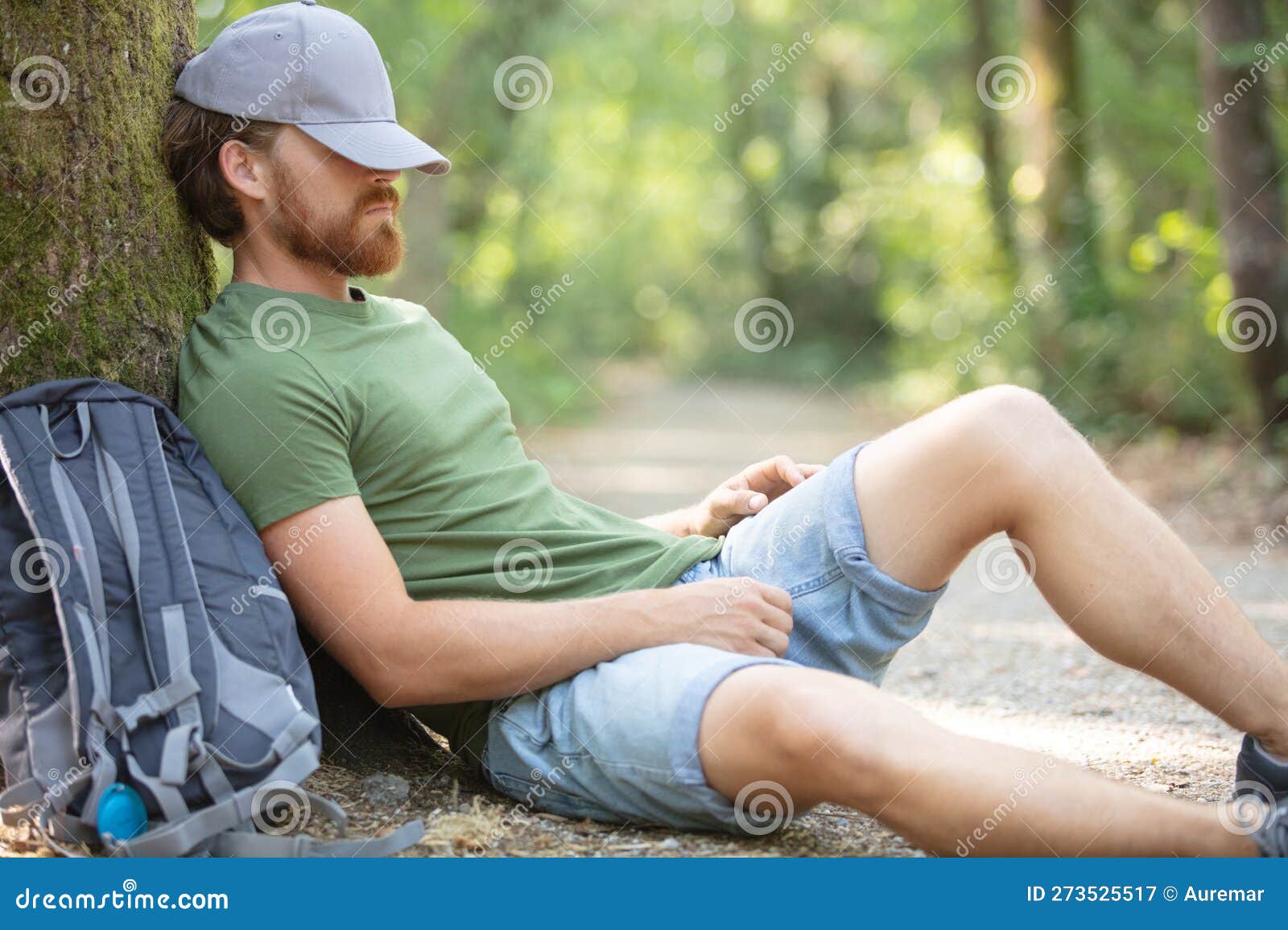 Sleepy man under tree stock image. Image of businessman - 273525517