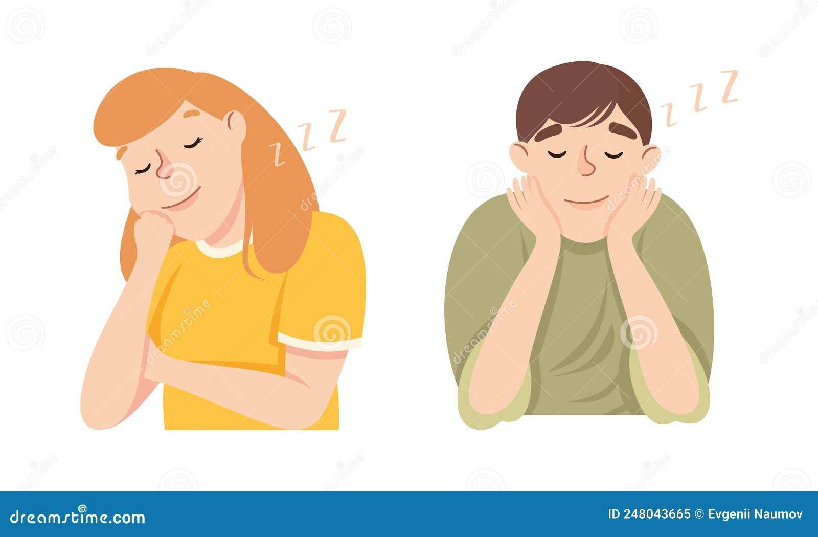 Sleepy Man and Woman Snoring and Having Nap Feeling Need for Sleep ... Sleepy Man and Woman Snoring and Having Nap Feeling Need for Sleep ...