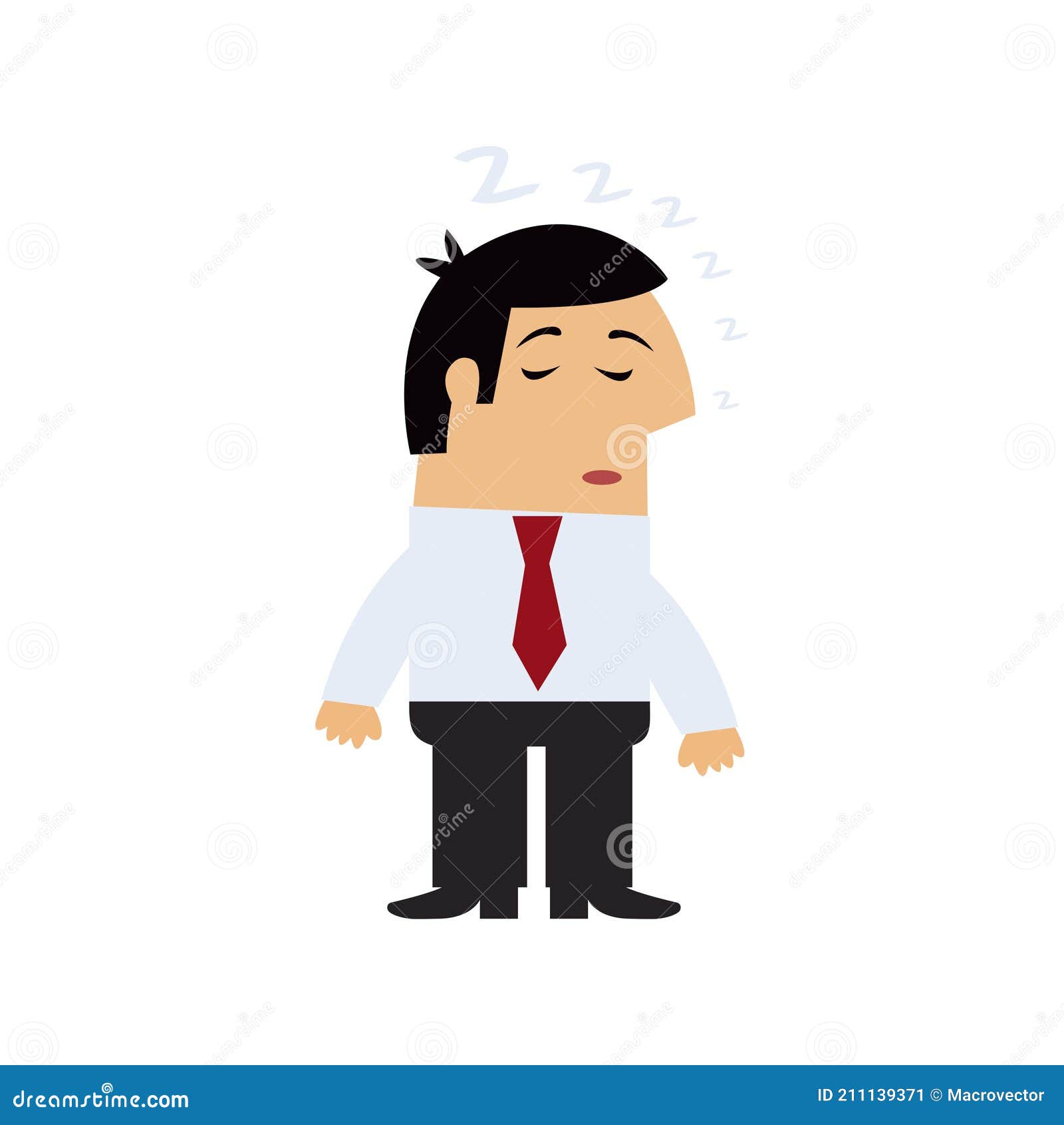 Sleepy Office Employee Brushing Teeth In The Morning As Day Routine ...