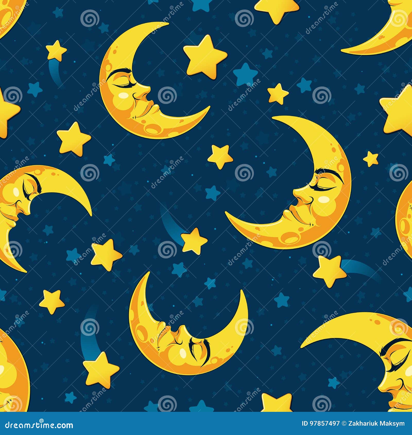 Sleepy moon stock vector. Illustration of corn, black - 97857497
