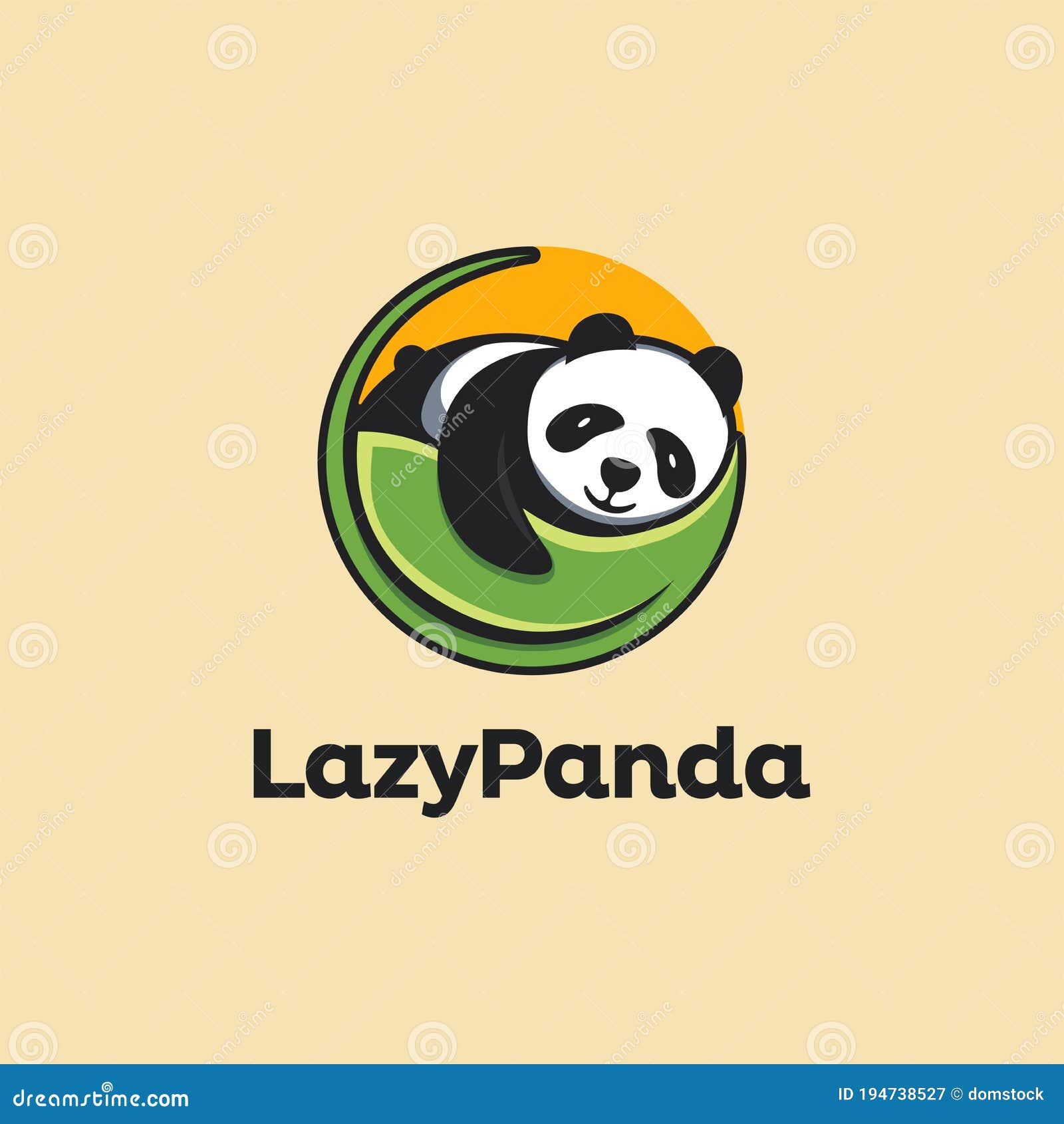 Sleepy Panda Logo, Lazy Panda Logo Icon Vector Template Stock Vector ...