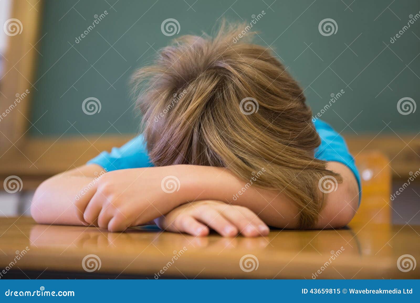 Sleepy Pupil Napping at Desk in Classroom Stock Image - Image of learn ...