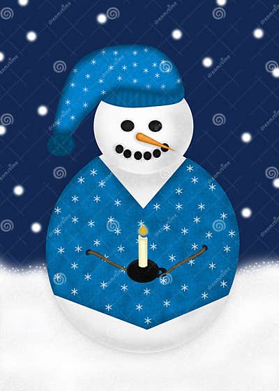 Sleepy Snowman stock illustration. Illustration of carrot - 3263598