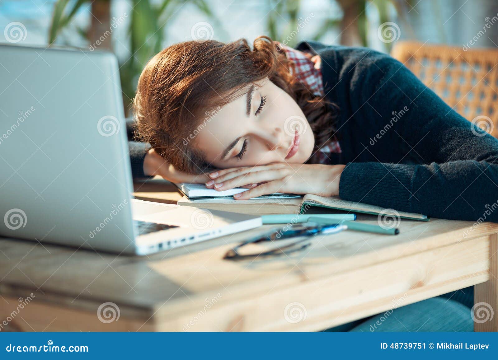 Sleepy student stock image. Image of lifestyle, beauty - 48739751