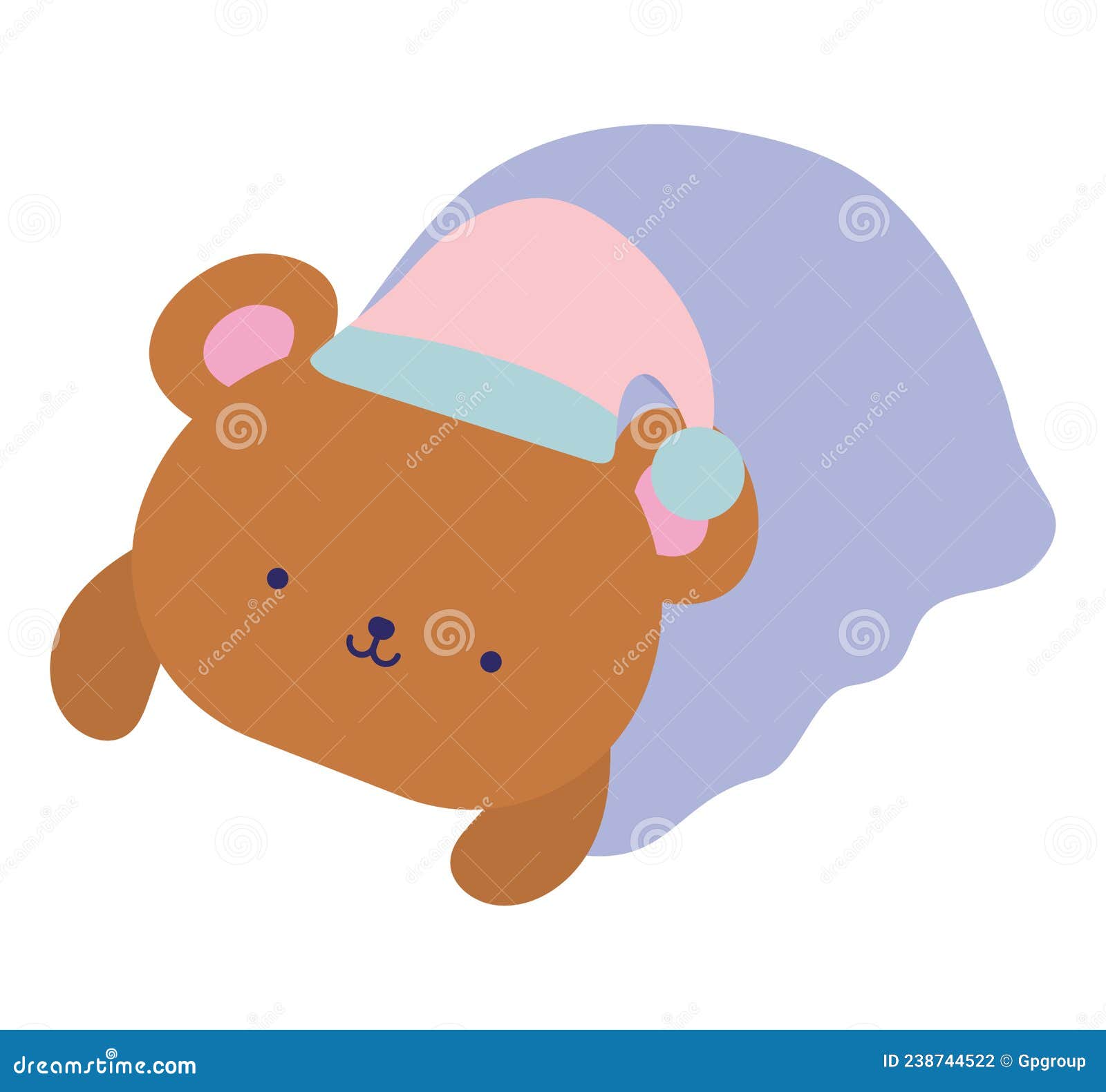 Sleepy teddy bear stock vector. Illustration of vector - 238744522