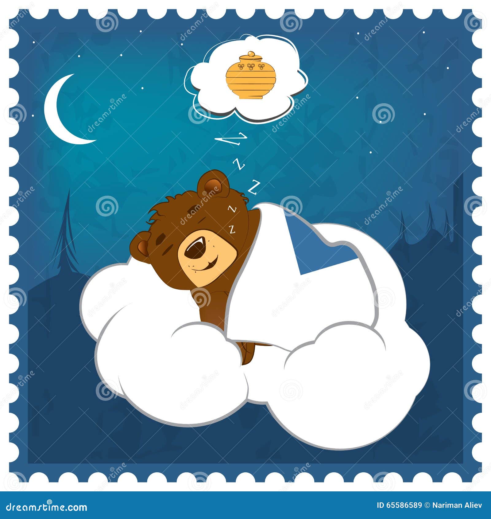 Sleepy Boy With Teddy Bear Cartoon Vector | CartoonDealer.com #21477363