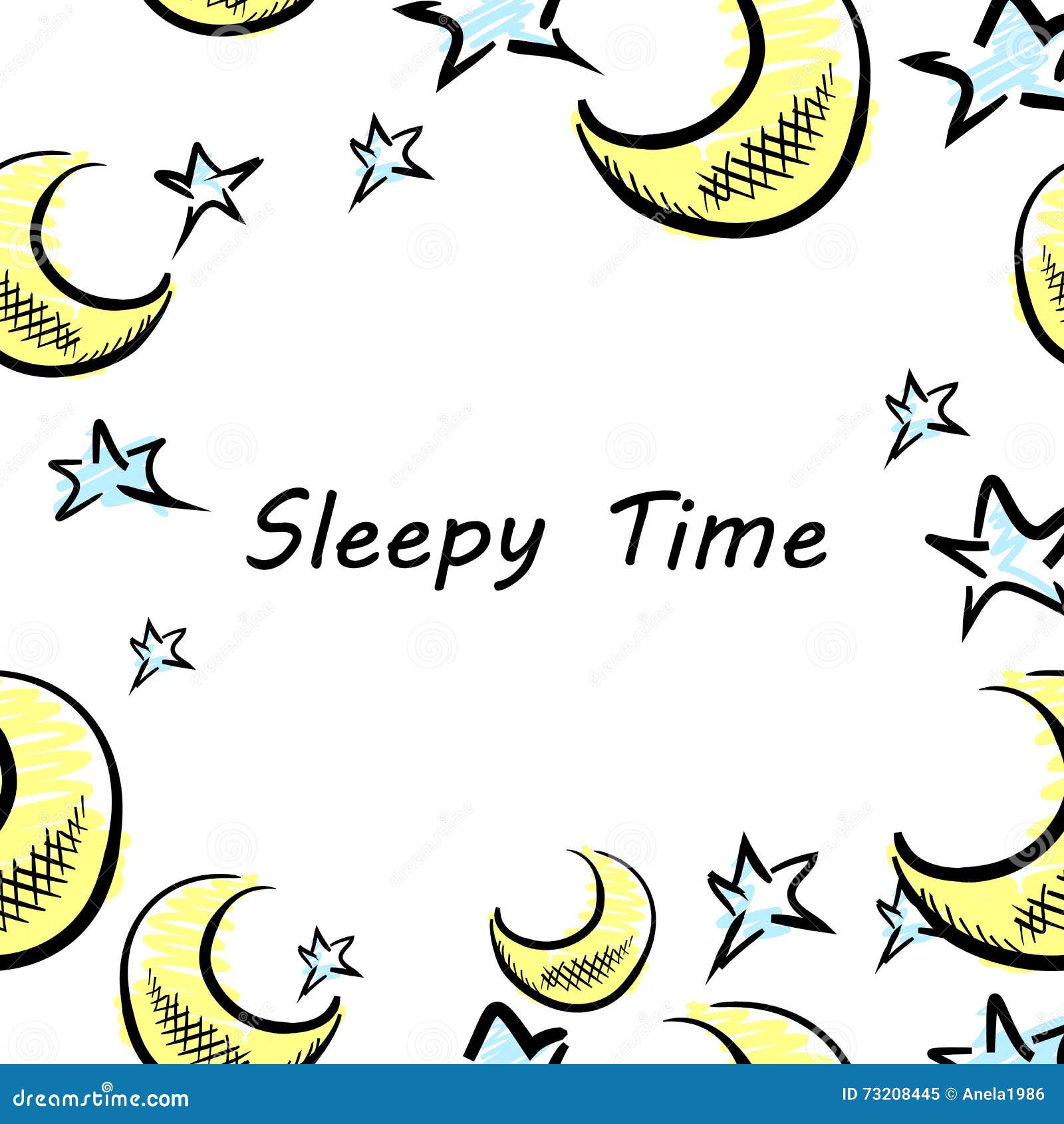 Sleepy Time Illustration stock vector. Illustration of light - 73208445