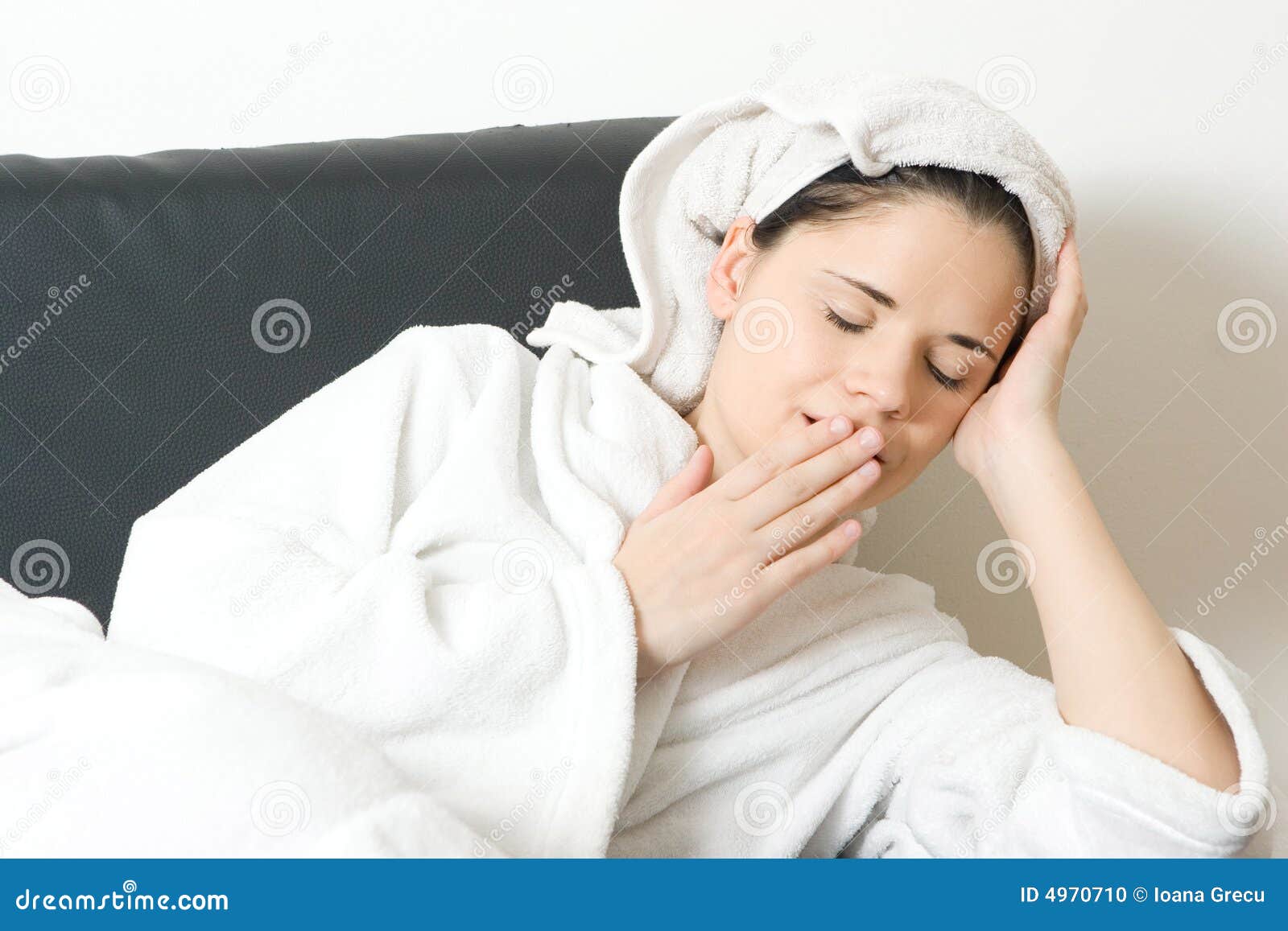 Sleepy woman stock photo. Image of armchair, sleep, leaning - 4970710