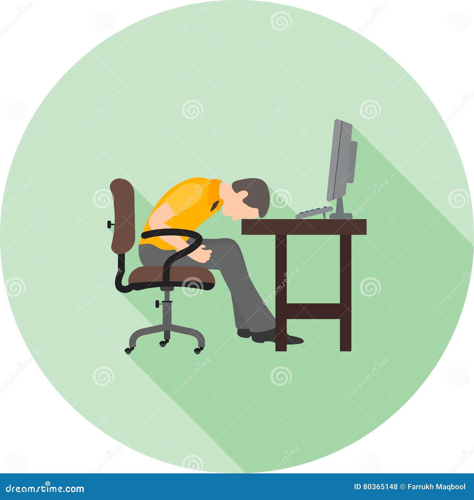 Sleepy Worker stock vector. Illustration of sleepy, vector - 80365148