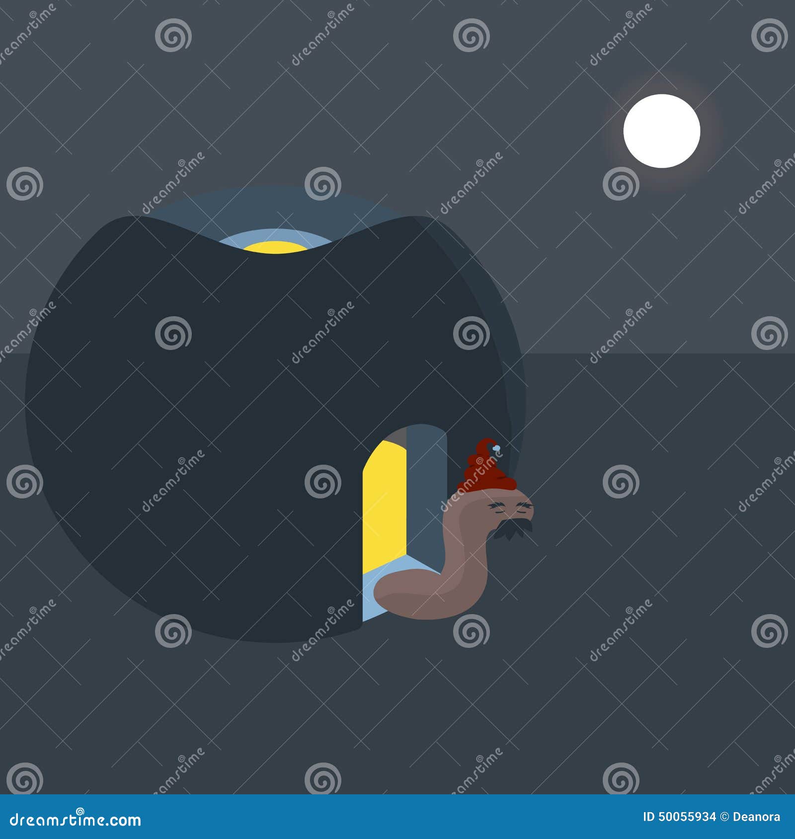 Sleepy Worm Leaving the House Stock Vector - Illustration of light ...