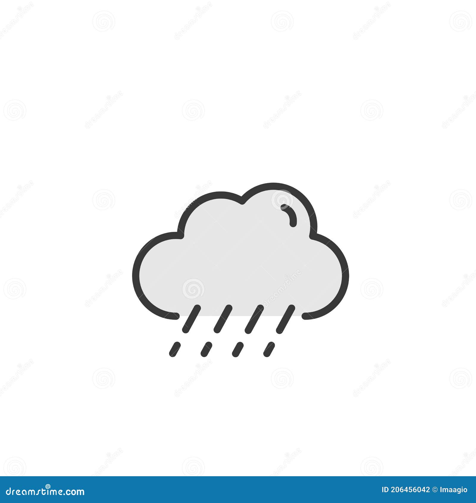 Sleet and Cloud. Filled Color Icon. Weather Vector Illustration Stock ...