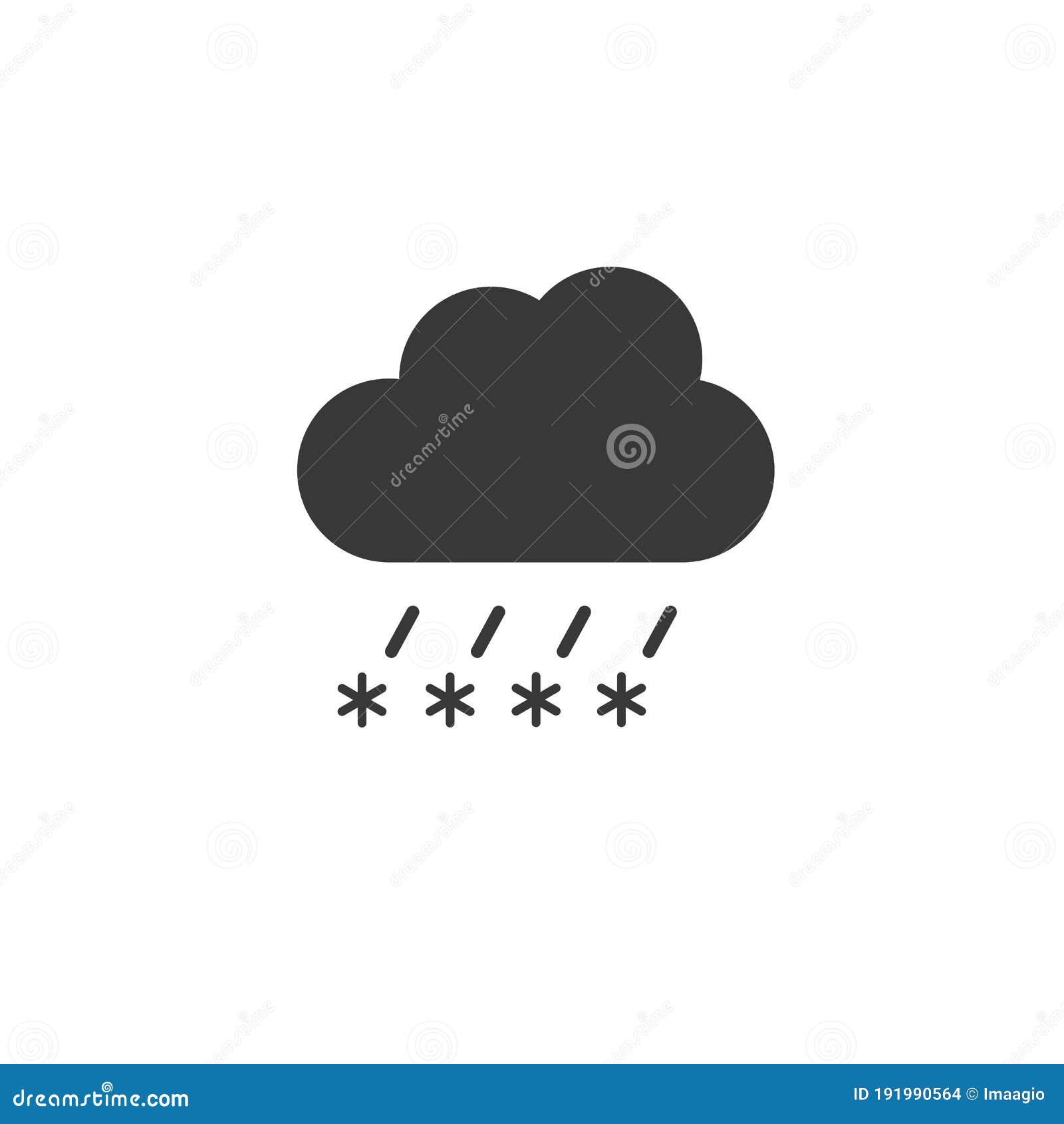Sleet and Cloud. Icon. Weather Glyph Vector Illustration Stock Vector ...