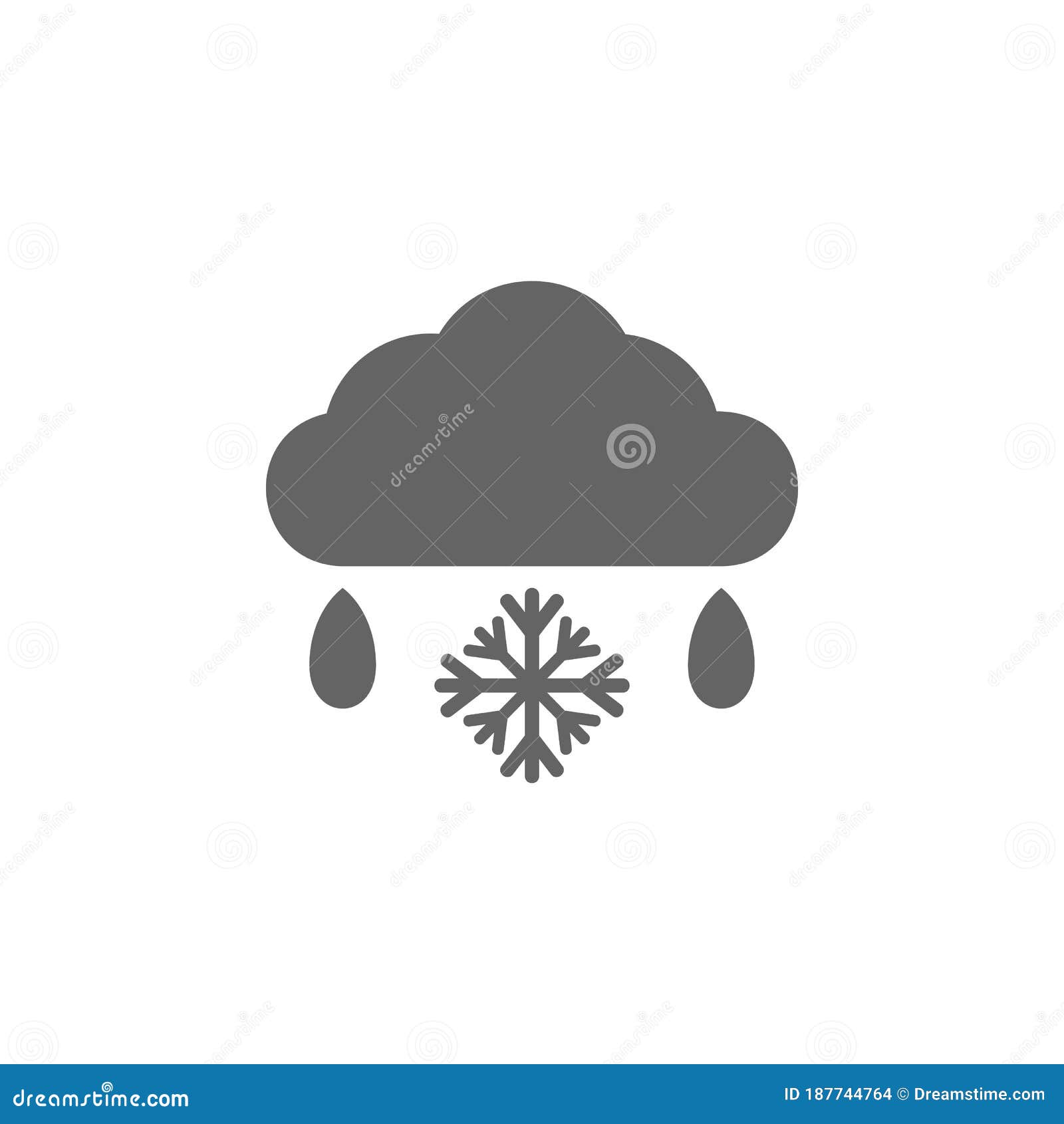 Sleet, Snow, Cloud Icon. Element of Weather Sign Icon Stock ...