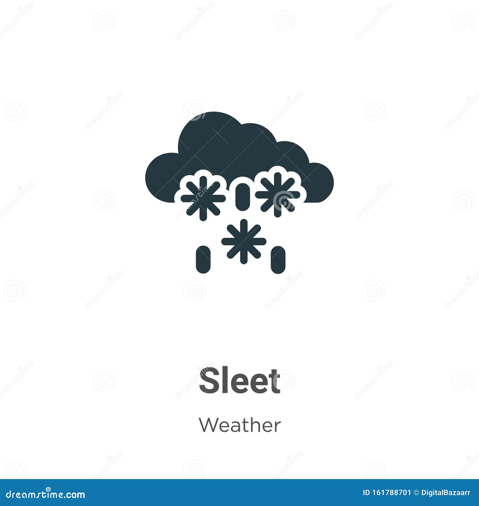 Sleet Vector Icon on White Background. Flat Vector Sleet Icon Symbol ...