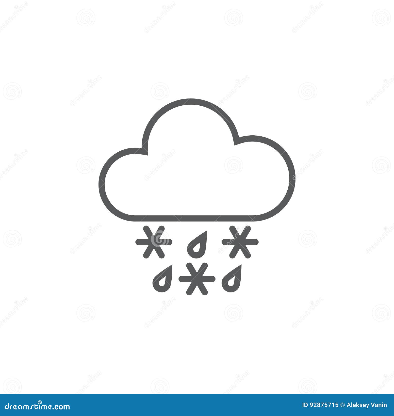 Sleet Weather Icon Isolated on White Background. Vector Illustration ...
