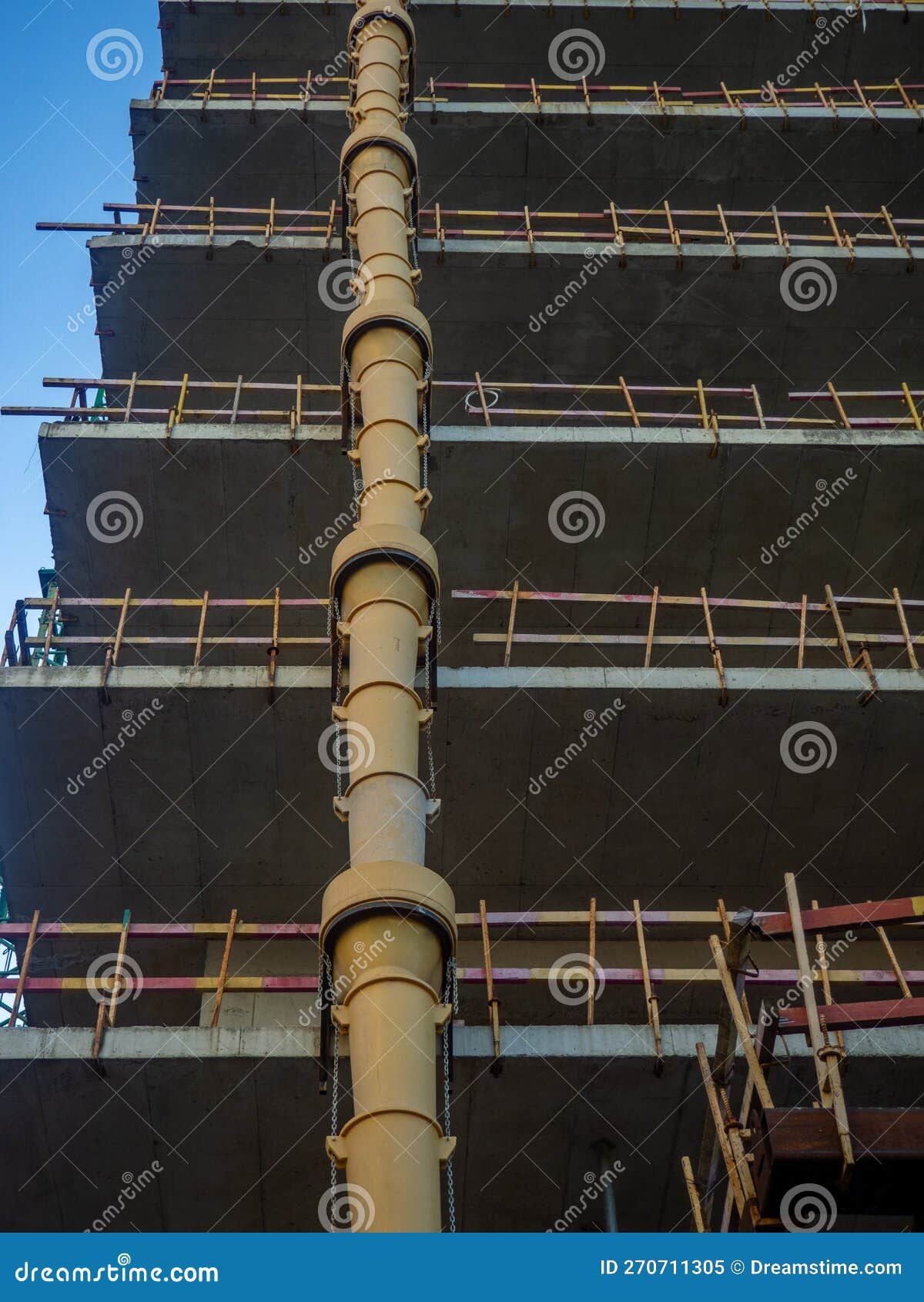 Sleeve for Dumping Debris at a Construction Site Down Up. View from ...