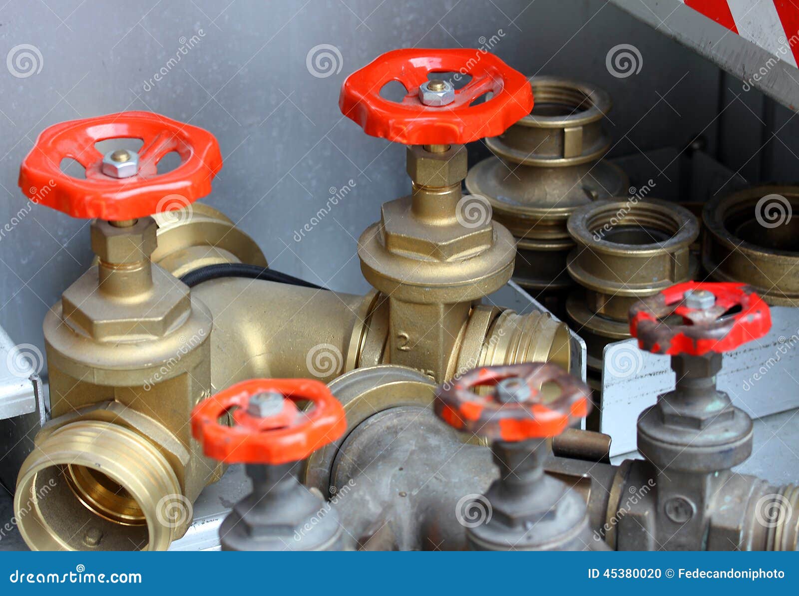 Red Valves For Fire Extinguishers Stock Photo | CartoonDealer.com ...