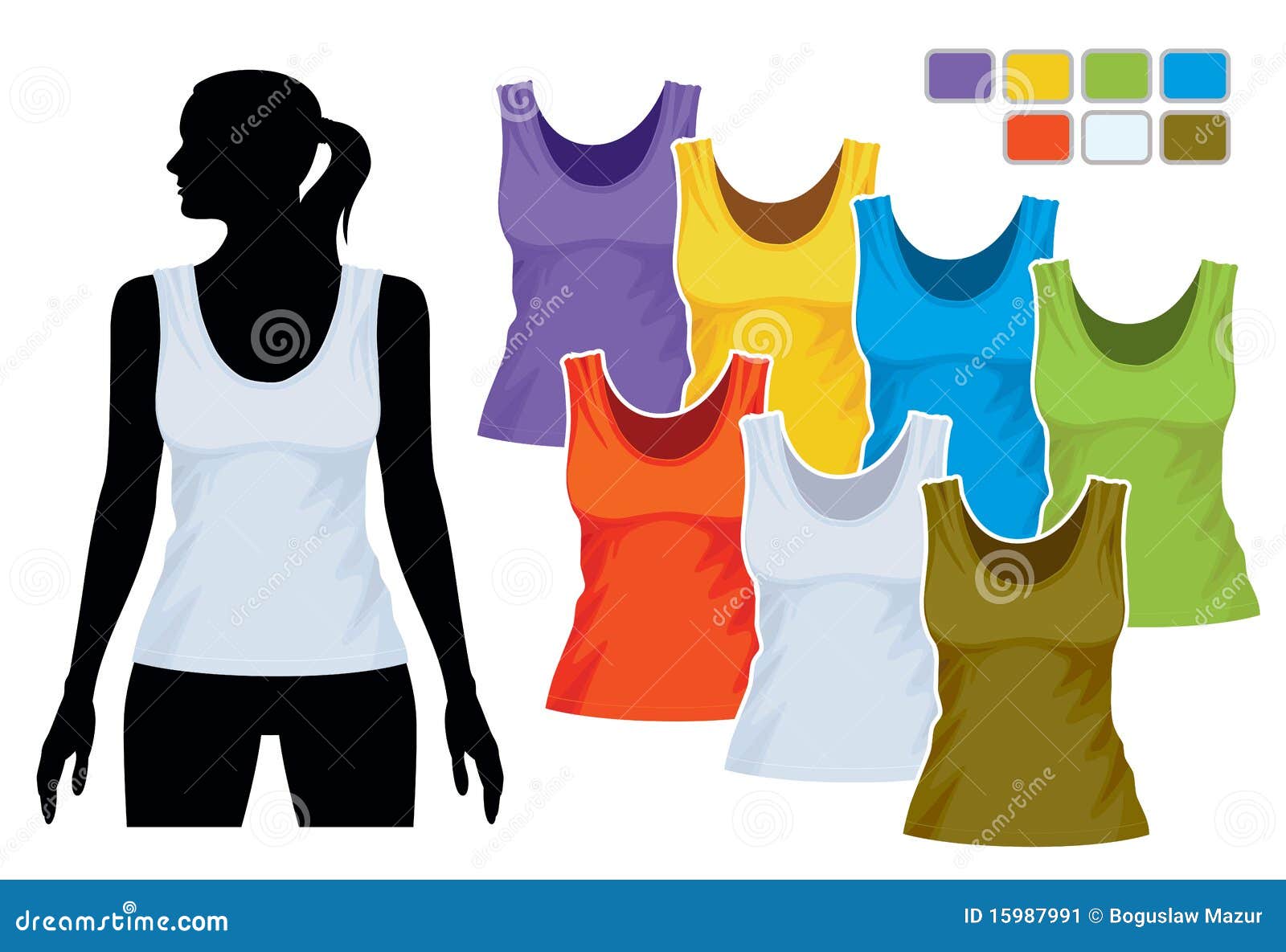 Sleeveless shirt template stock vector. Illustration of shoulder - 15987991