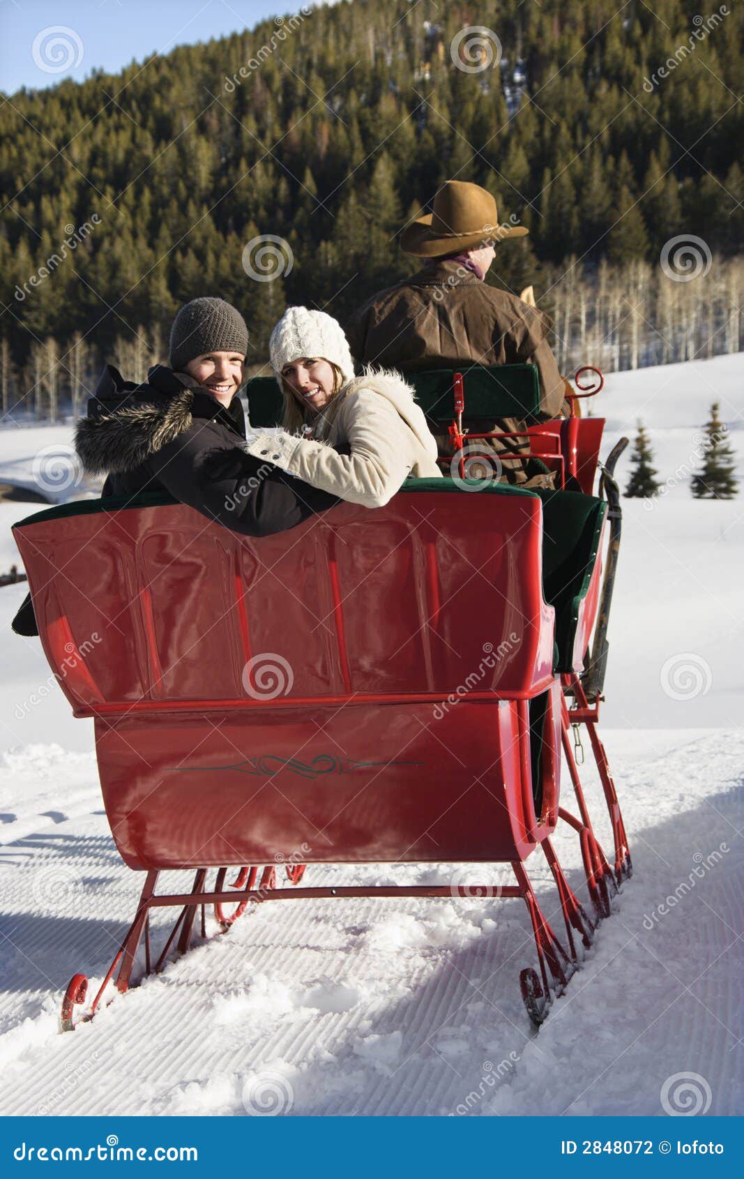 Sleigh ride. stock photo. Image of color, caucasian, cold - 2848072