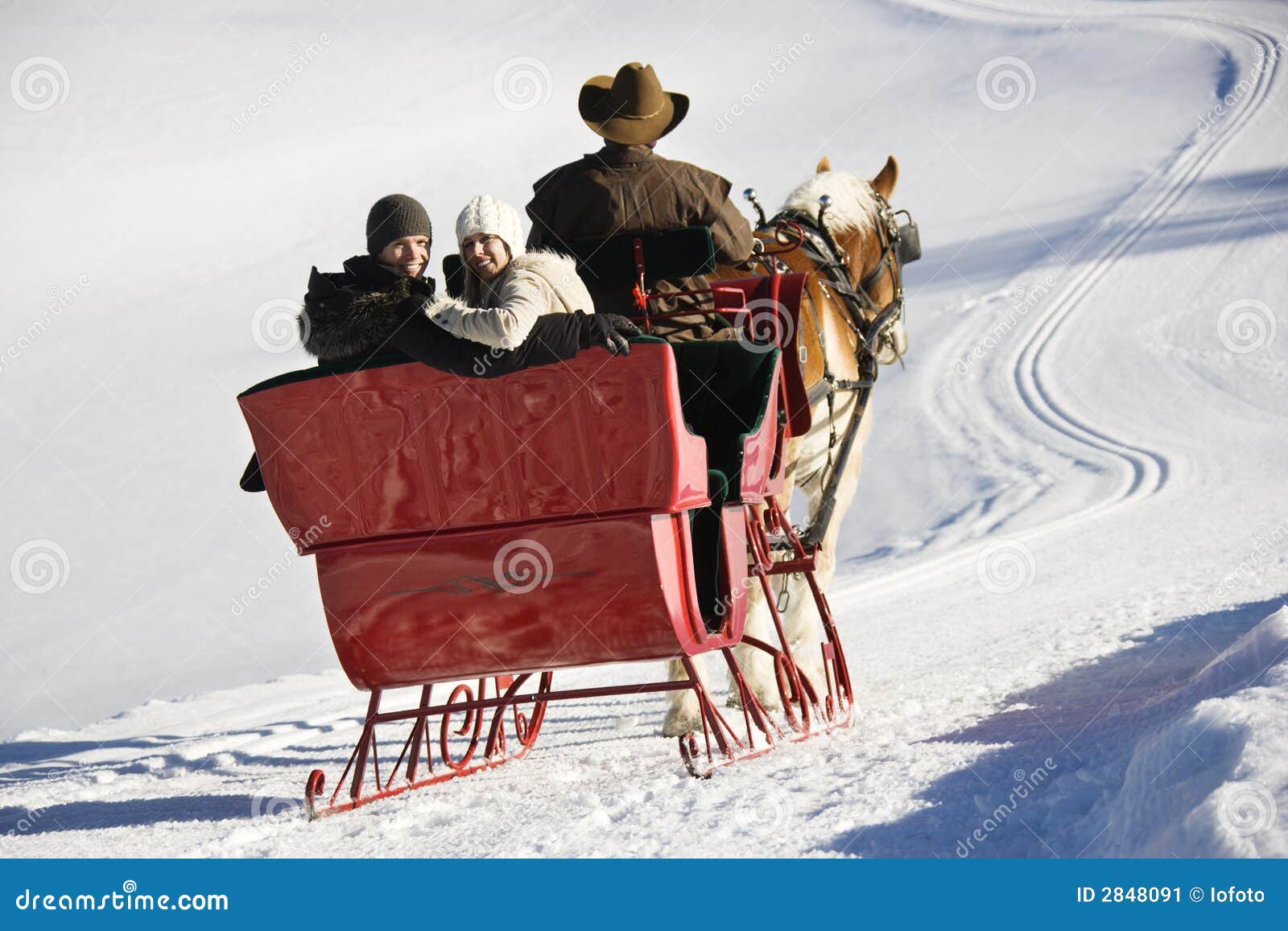 Sleigh ride. stock image. Image of caucasian, relaxation - 2848091