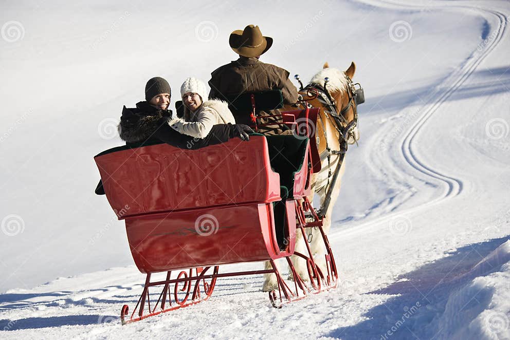 Sleigh ride. stock image. Image of caucasian, relaxation - 2848091