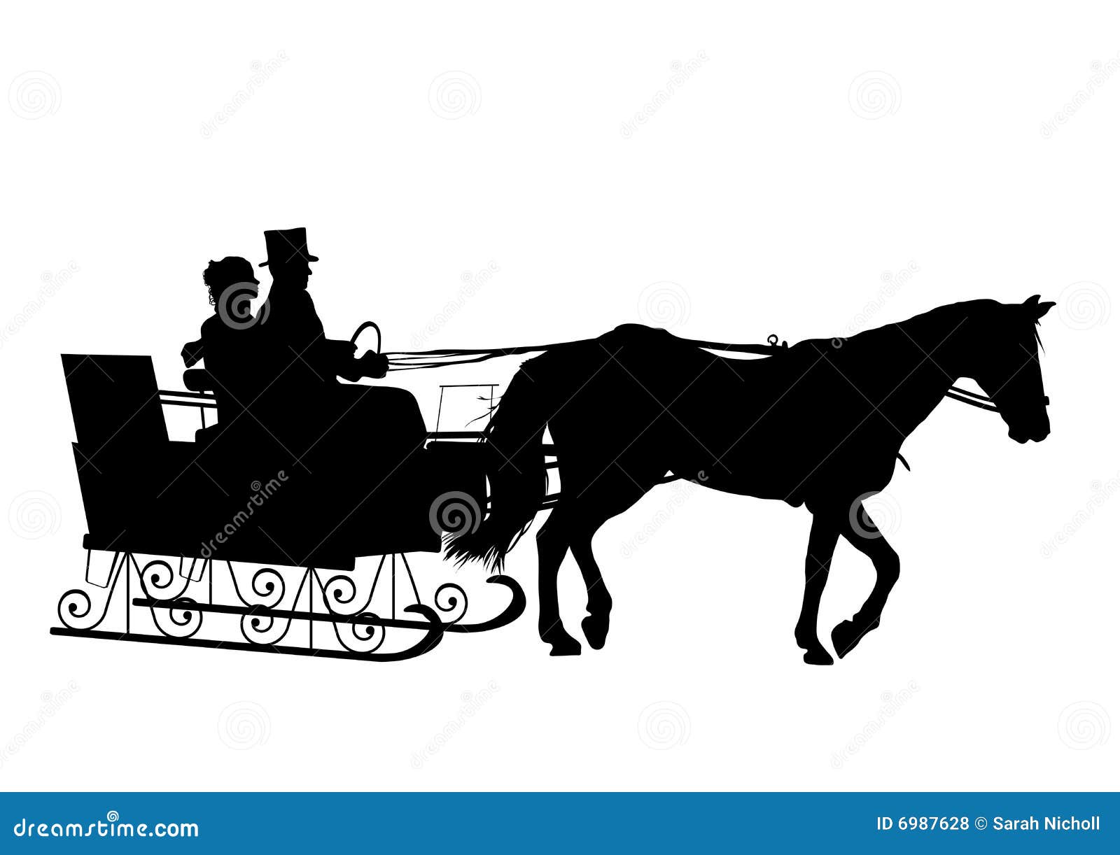 Sleigh Ride stock illustration. Illustration of holiday - 6987628