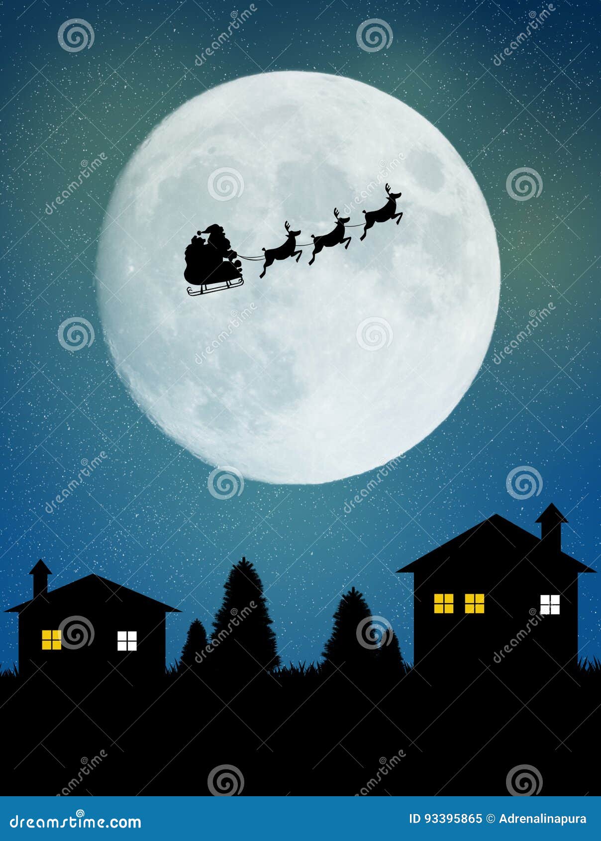 Sleight of Santa Claus stock illustration. Illustration of reindeers ...