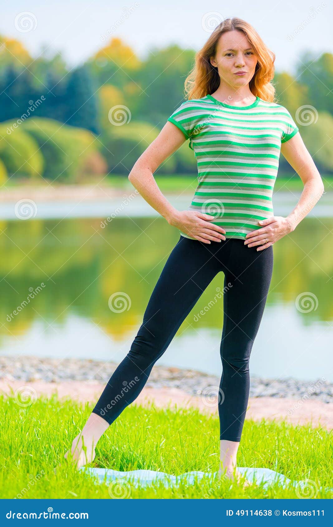 Slender Athlete Doing Stretching Exercises Muscles Stock Photo - Image ...