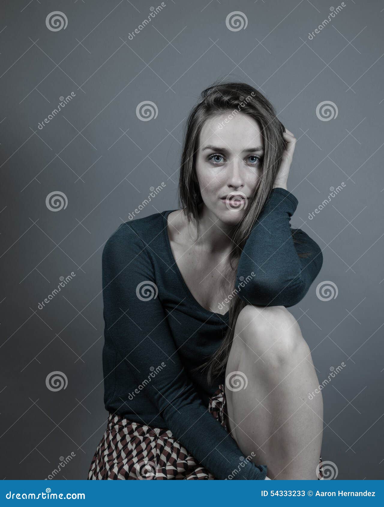 Slender Caucasian Female Portrait Stock Image - Image of hair, posing ...