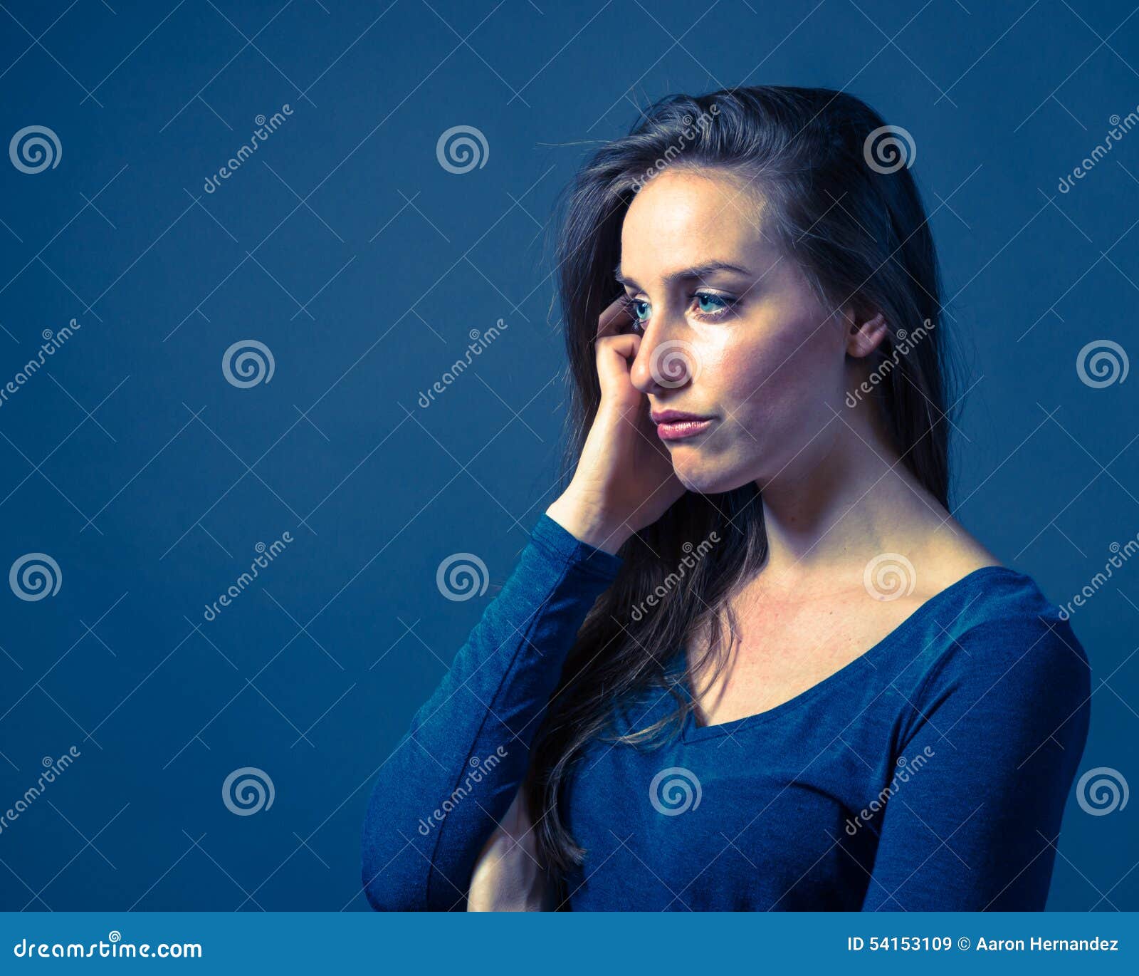 Slender Caucasian Female Somber Expression Stock Image - Image of woman ...